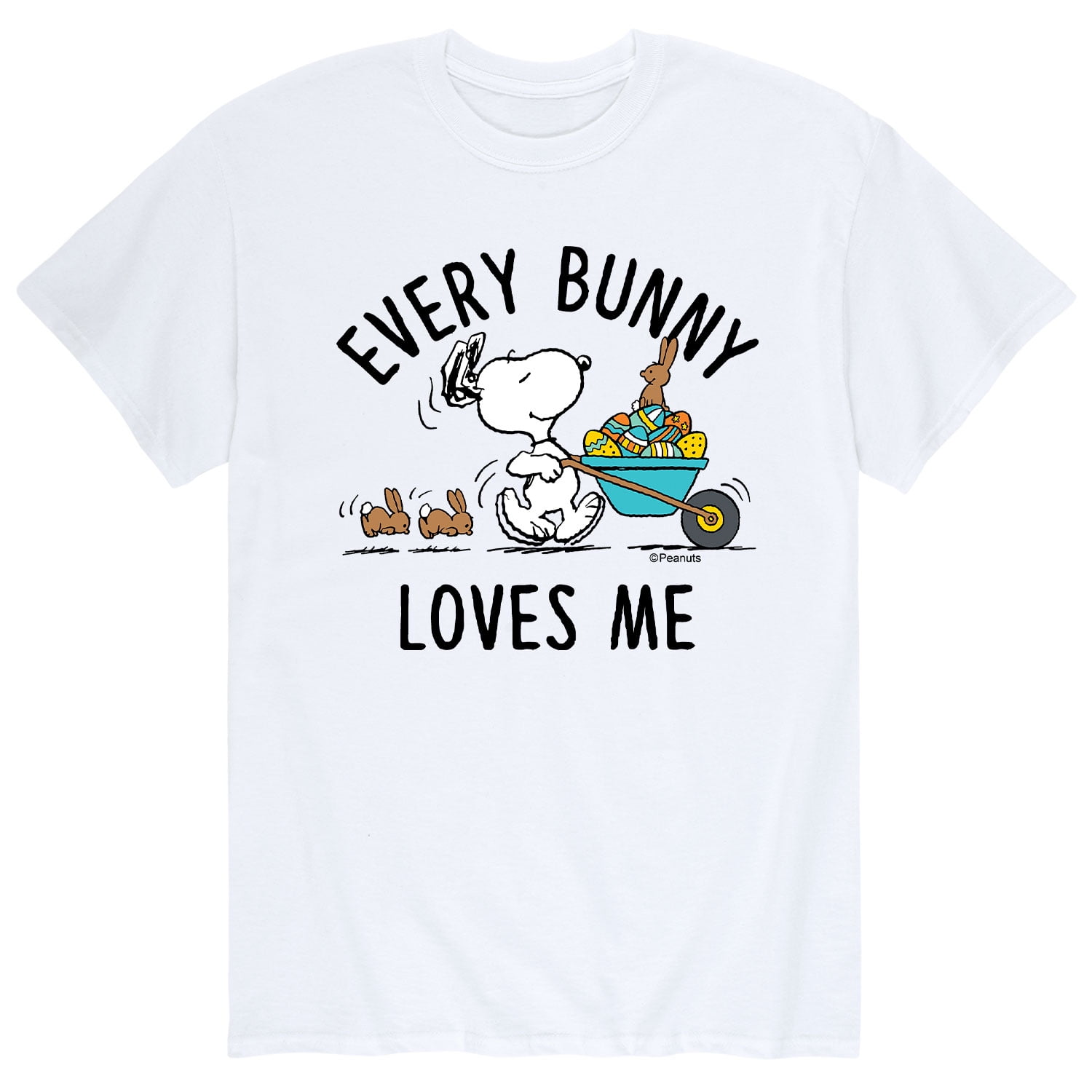 Peanuts - Every Bunny Loves Me - Snoopy and Woodstock - Easter - Men's Short Sleeve Graphic T ...