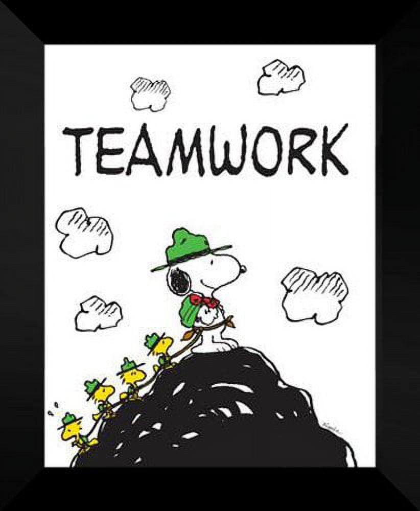 Peanuts FRAMED Art Print 20x24 "Teamwork" - Walmart.com