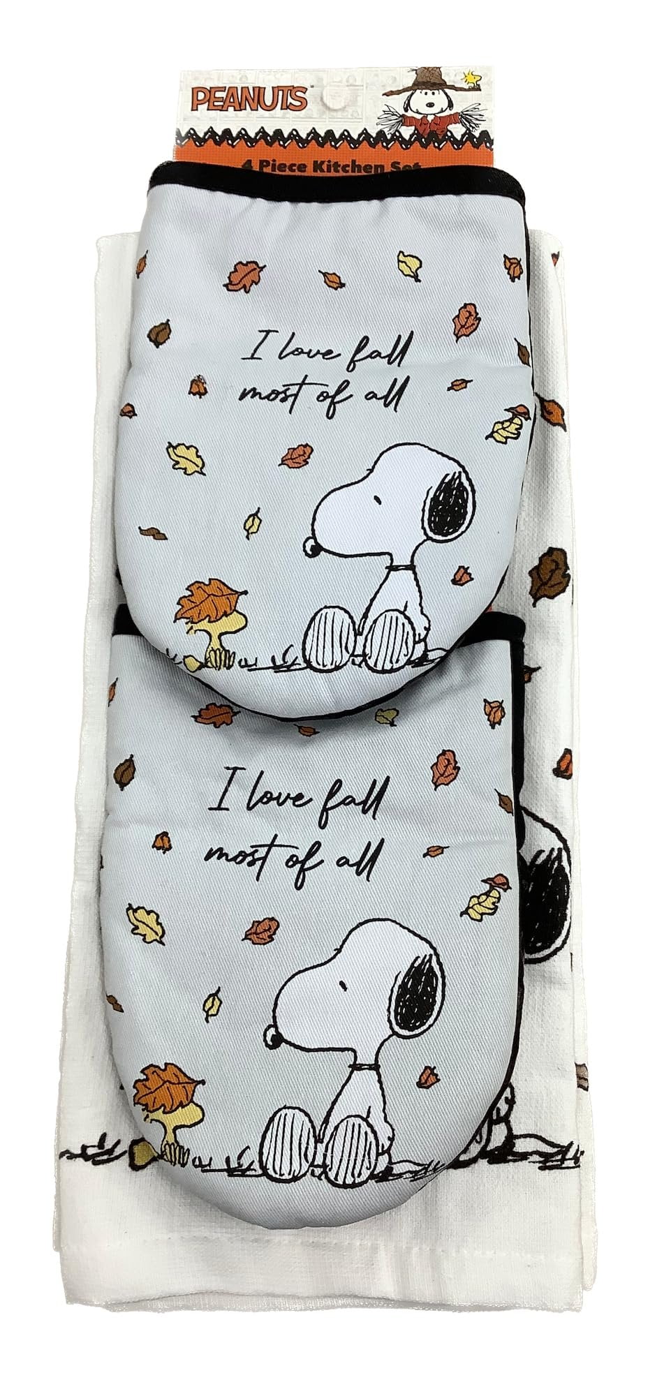Peanuts Fall Themed 4pc Kitchen Set, 2 Kitchen Towels, 2 Mini Oven ...