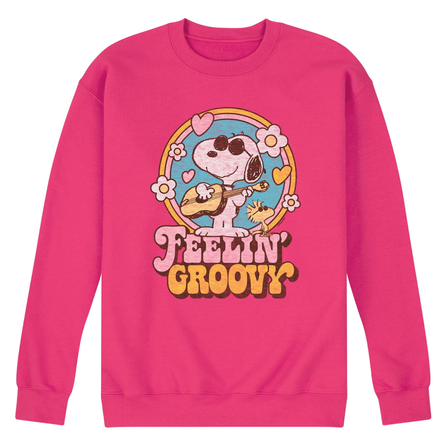 Peanuts - Feelin Groovy Snoopy And Woodstock Lights Only - Men's Crew ...