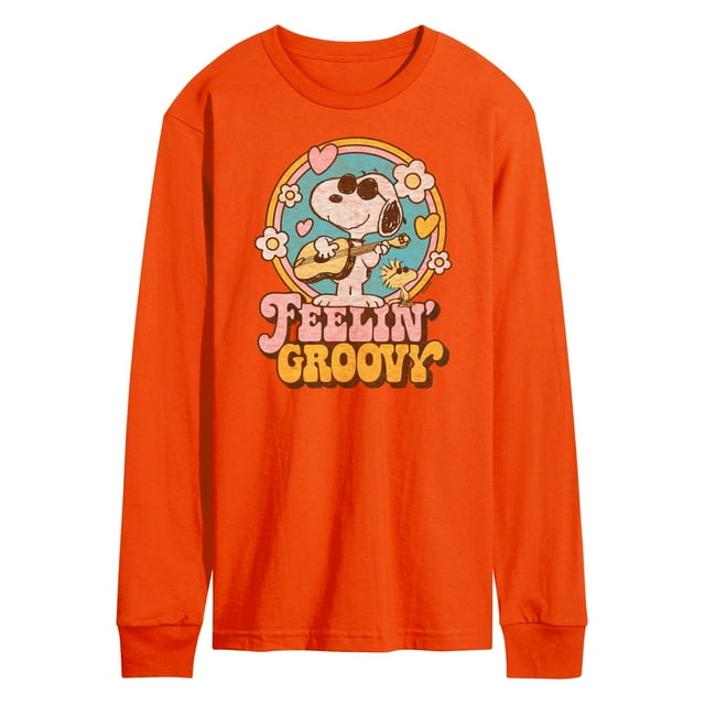 Peanuts - Feelin Groovy Snoopy And Woodstock Lights Only - Men's Long Sleeve T-Shirt - Walmart.com