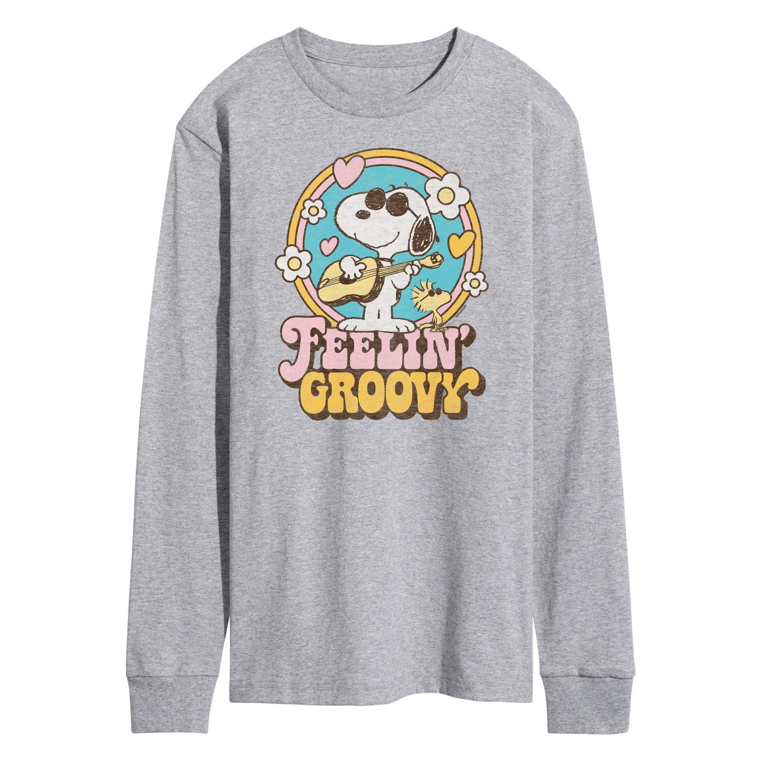 Peanuts - Feelin Groovy Snoopy And Woodstock Lights Only - Men's Long ...