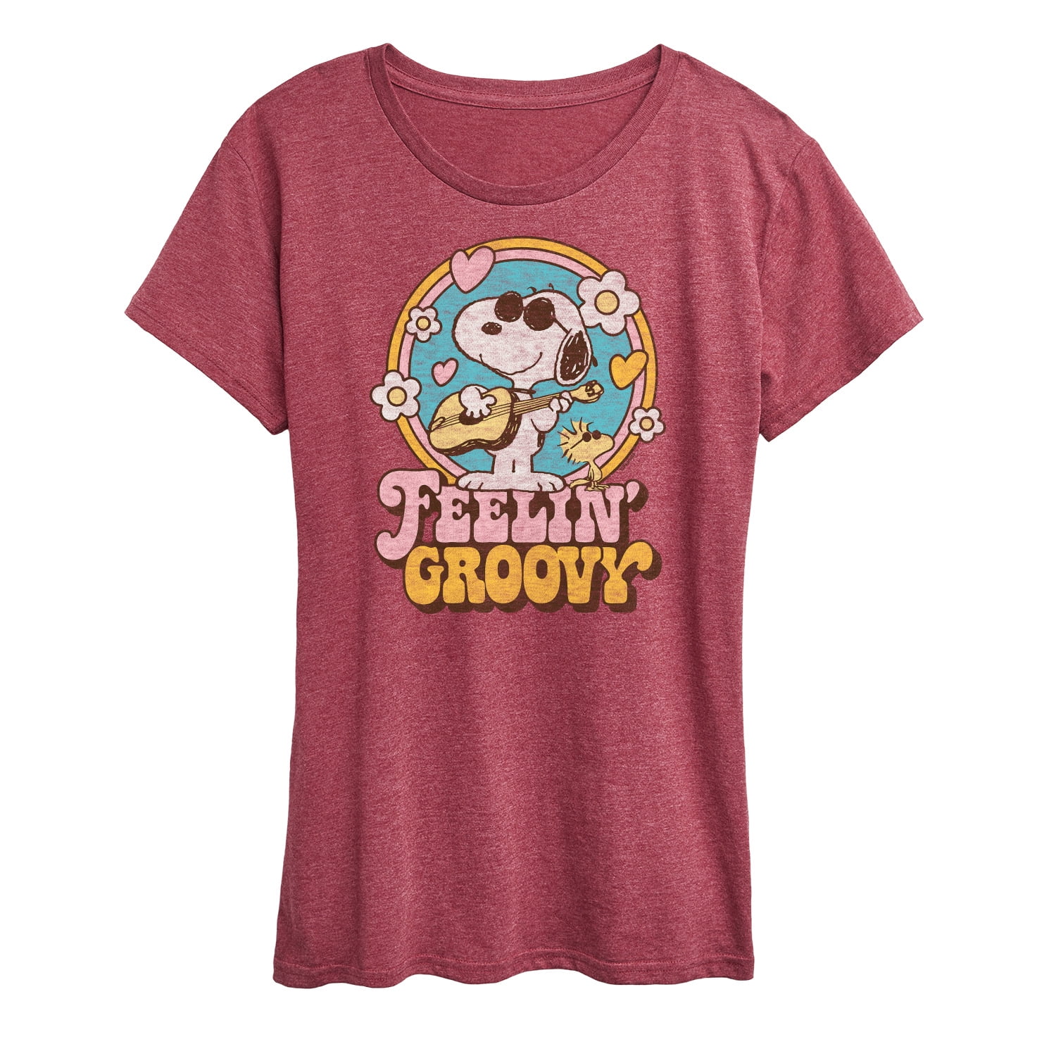 Peanuts - Feelin Groovy Snoopy And Woodstock - Women's Short Sleeve ...