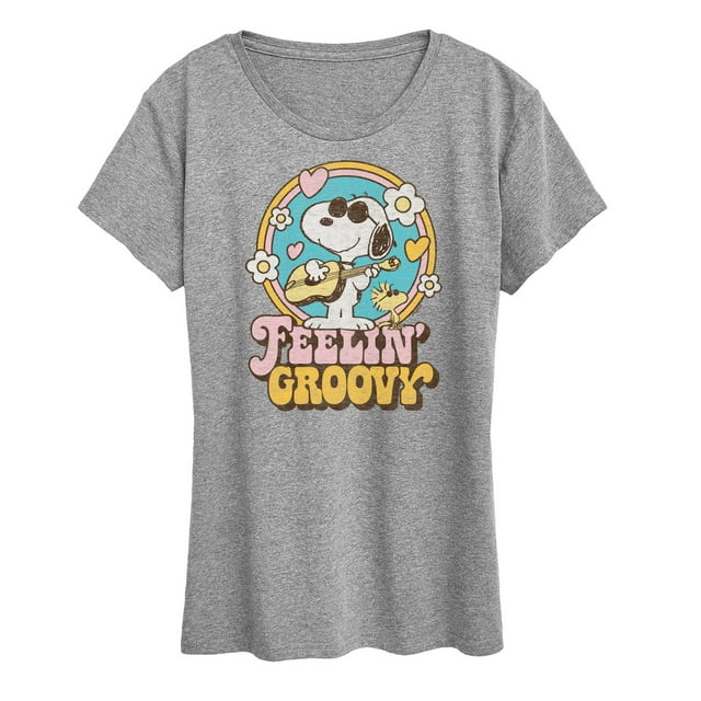 Peanuts - Feelin Groovy Snoopy And Woodstock - Women's Short Sleeve ...