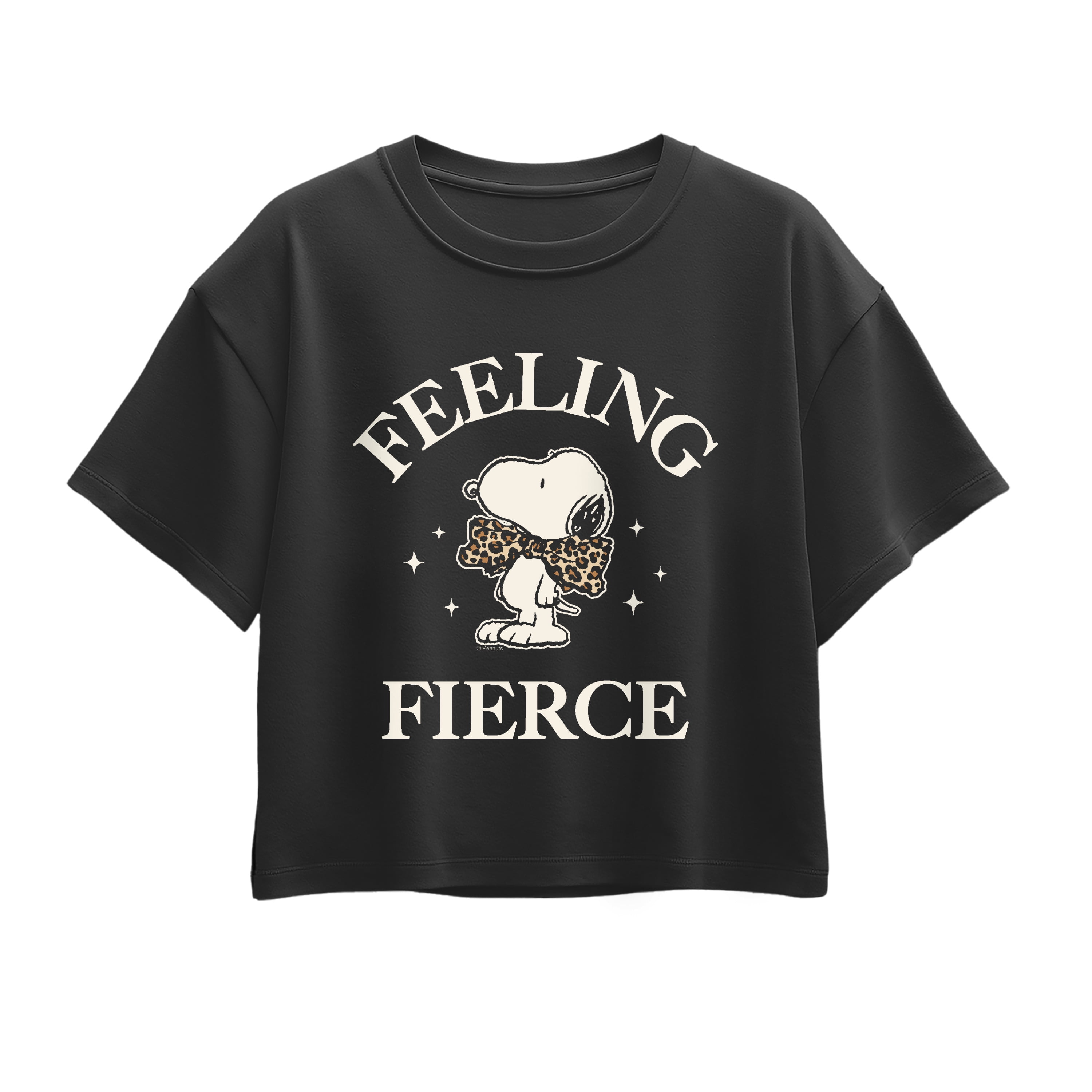 Peanuts - Feeling Fierce Snoopy - Youth Girl Short Sleeve Boxy Tee ...