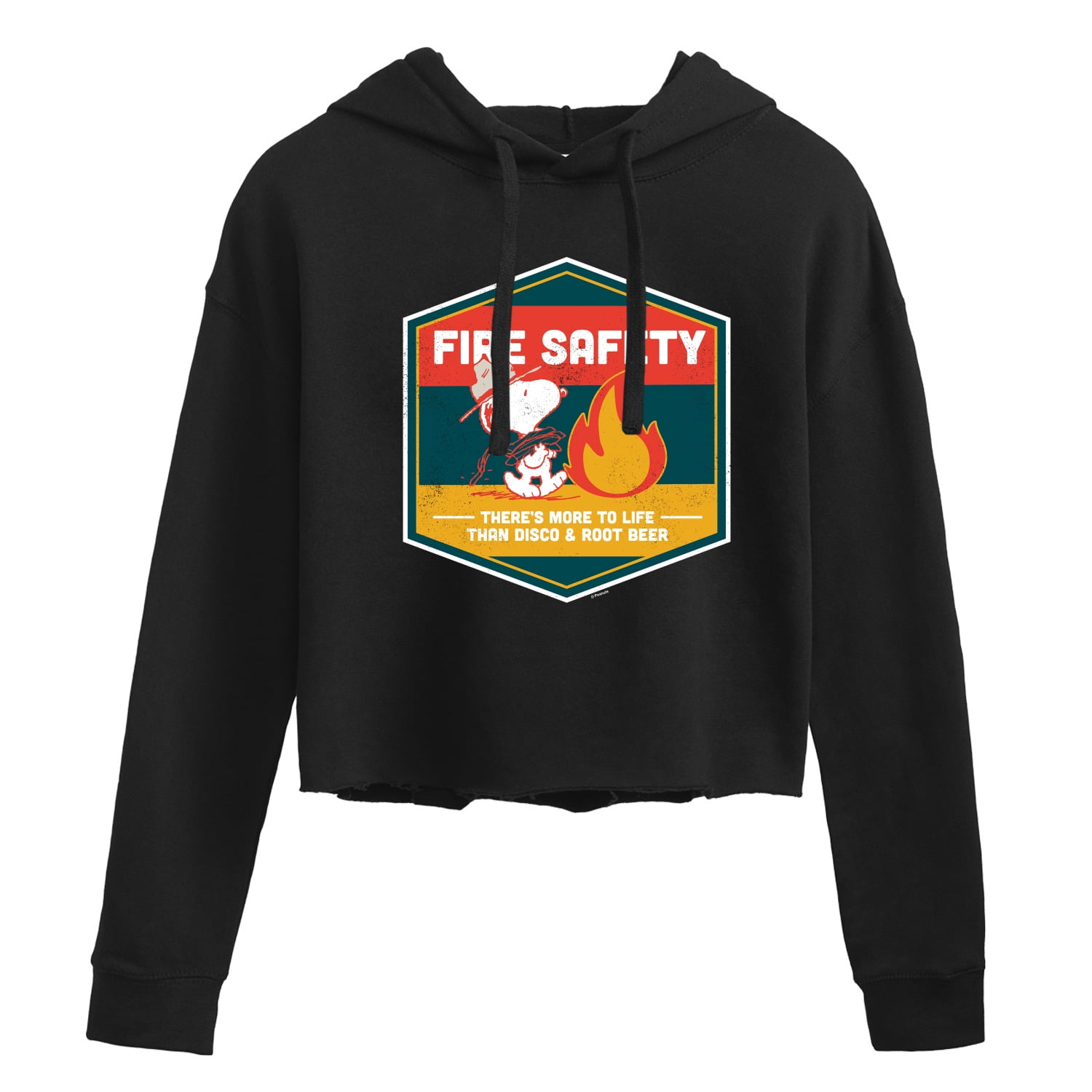 Peanuts - Fire Safety - Juniors Cropped Pullover Hoodie - Walmart.com