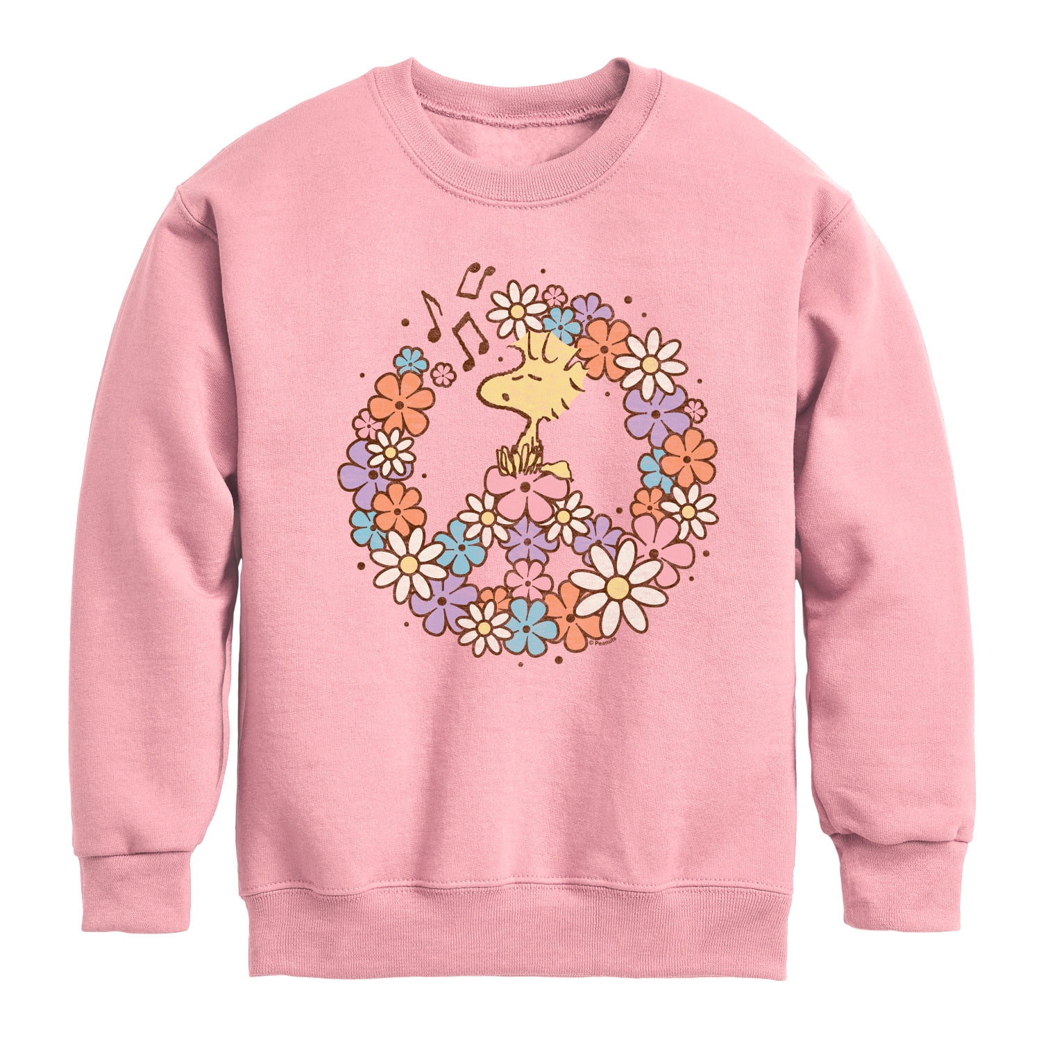 Peanuts - Floral Peace Sign - Woodstock - Toddler & Youth Crewneck ...