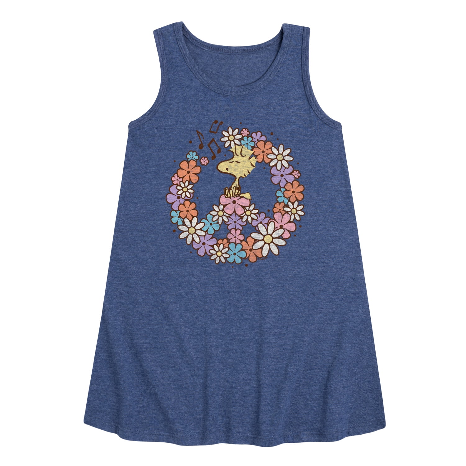 Peanuts - Floral Peace Sign - Woodstock - Toddler & Youth Girls A-line ...