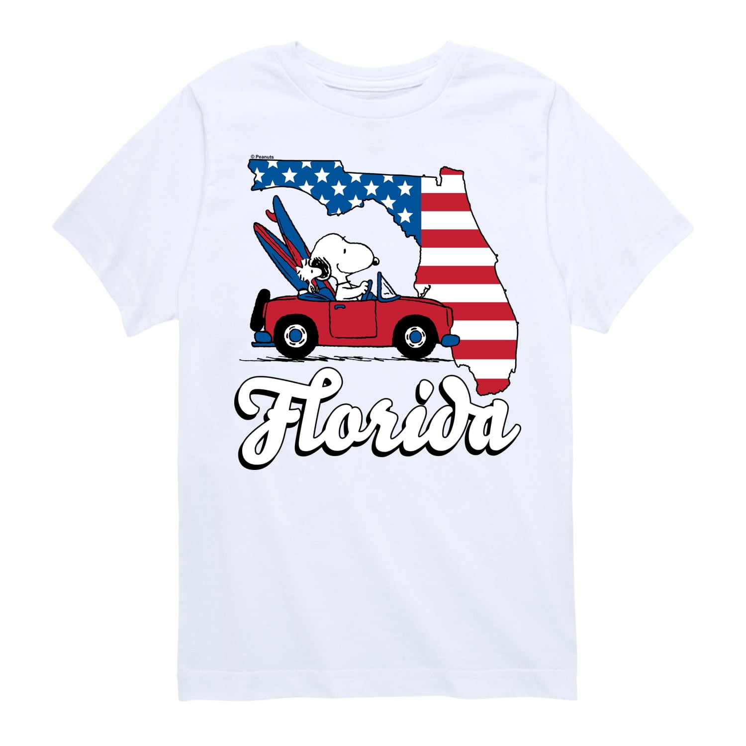 Peanuts - Florida American Flag Snoopy Woodstock - Toddler And Youth ...