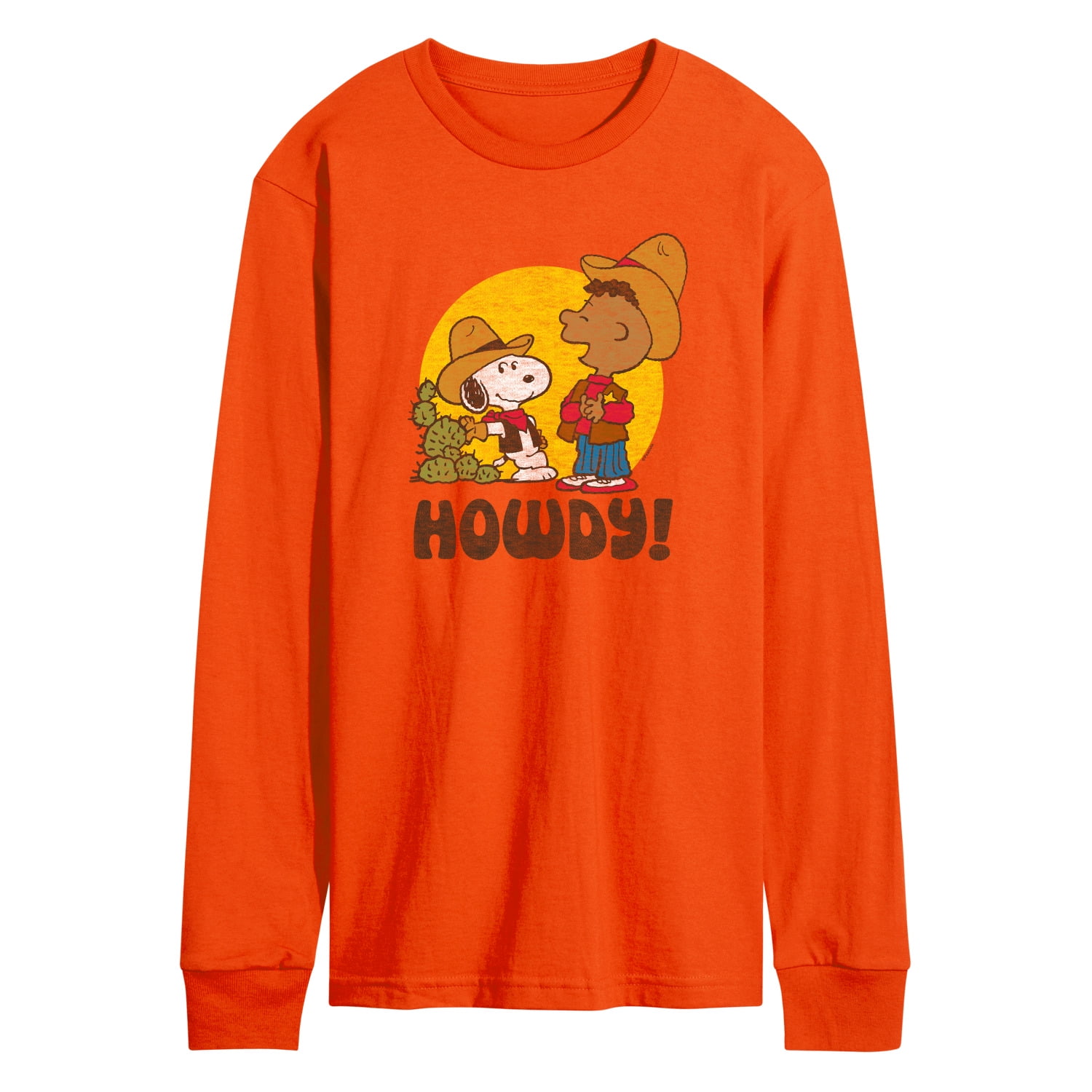 Peanuts - Franklin And Snoopy Howdy - Men's Long Sleeve T-Shirt ...