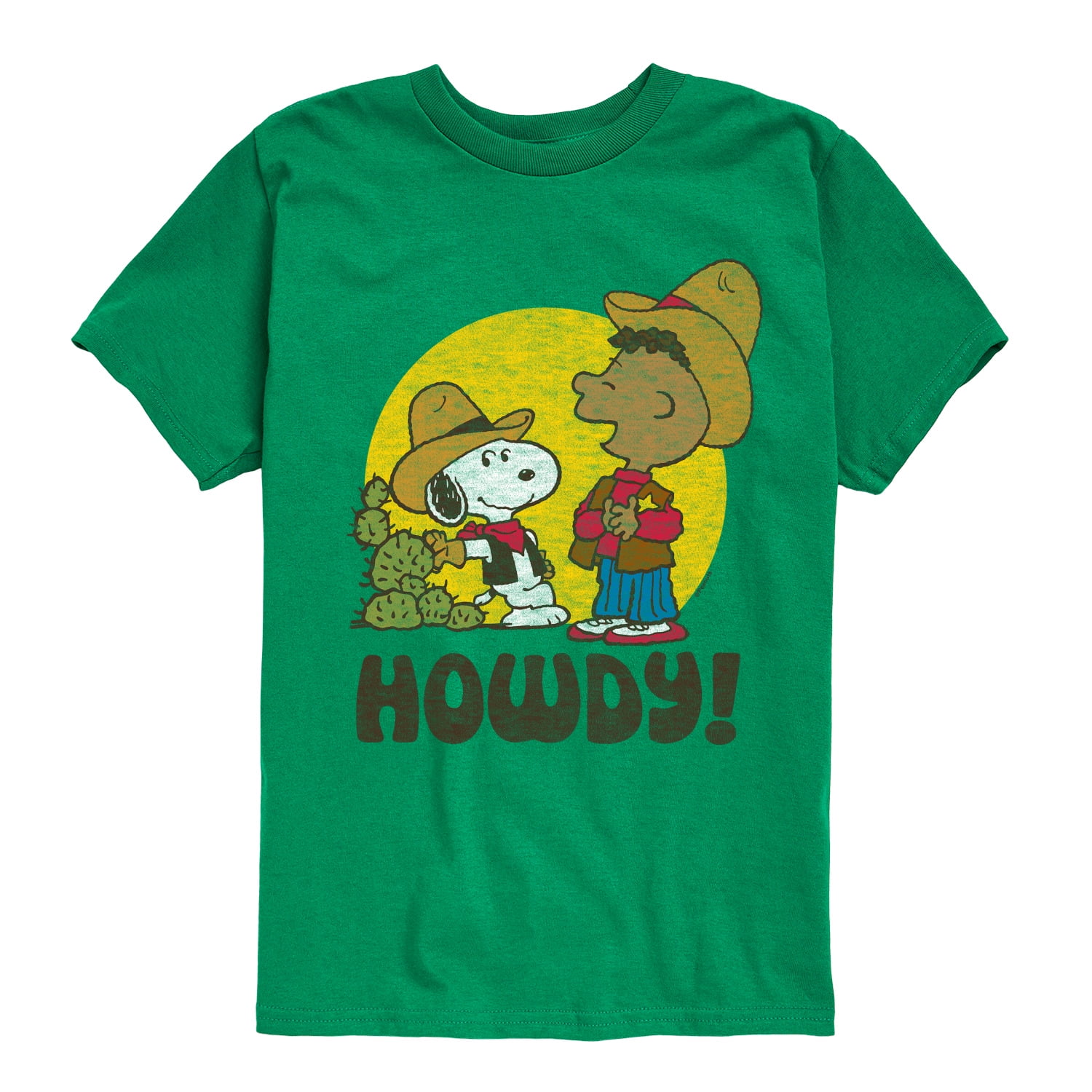 Peanuts - Franklin And Snoopy Howdy - Toddler & Youth Short Sleeve ...