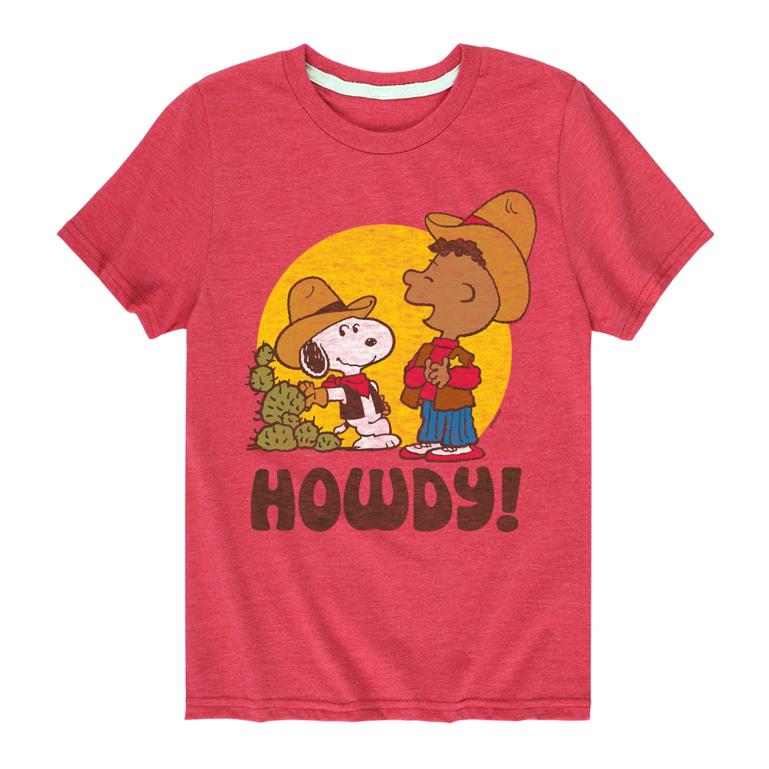 Peanuts - Franklin And Snoopy Howdy - Toddler & Youth Short Sleeve ...