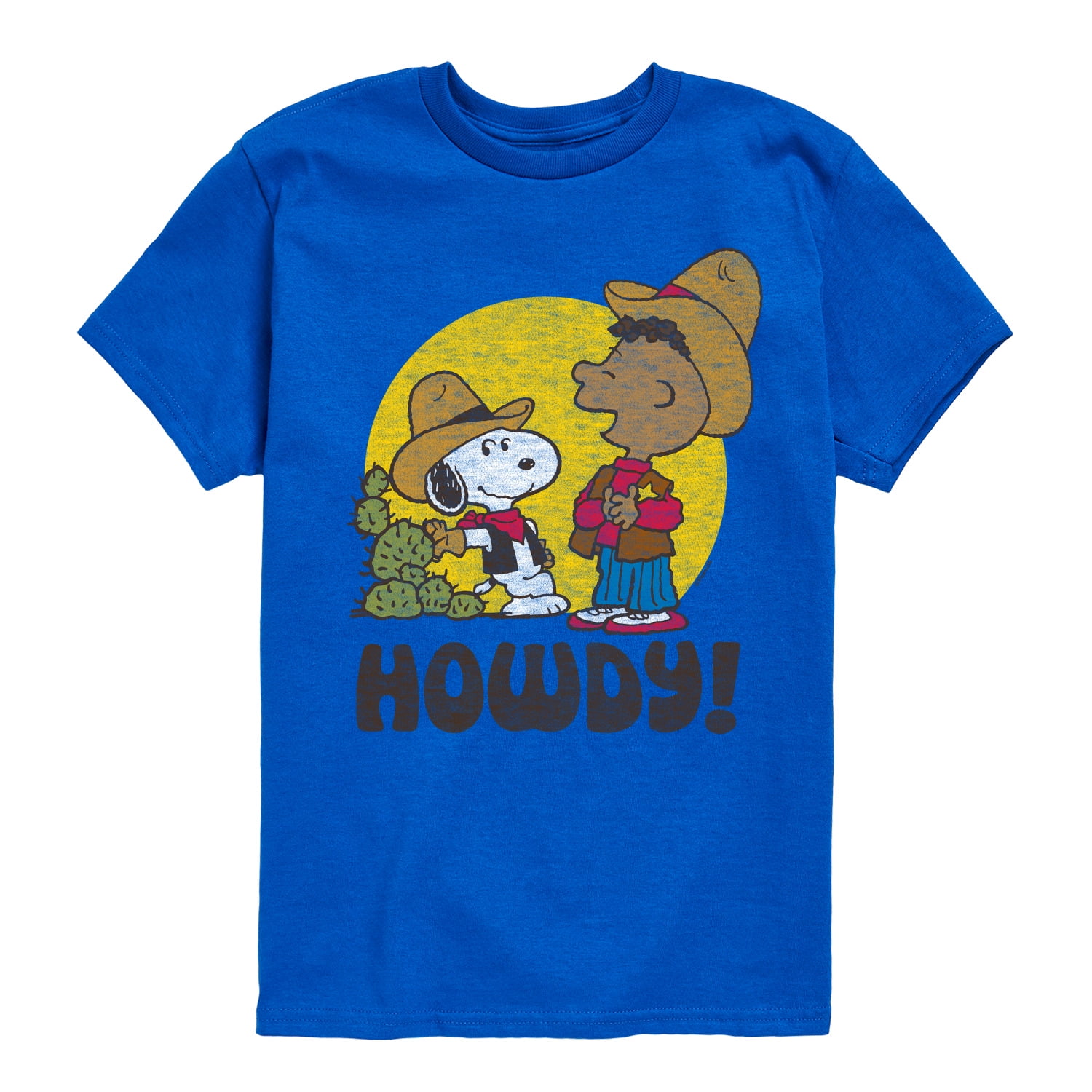 Peanuts - Franklin And Snoopy Howdy - Toddler & Youth Short Sleeve ...