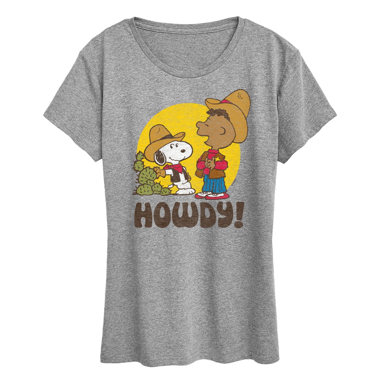 Peanuts - Franklin And Snoopy Howdy - Women's Short Sleeve Graphic T ...