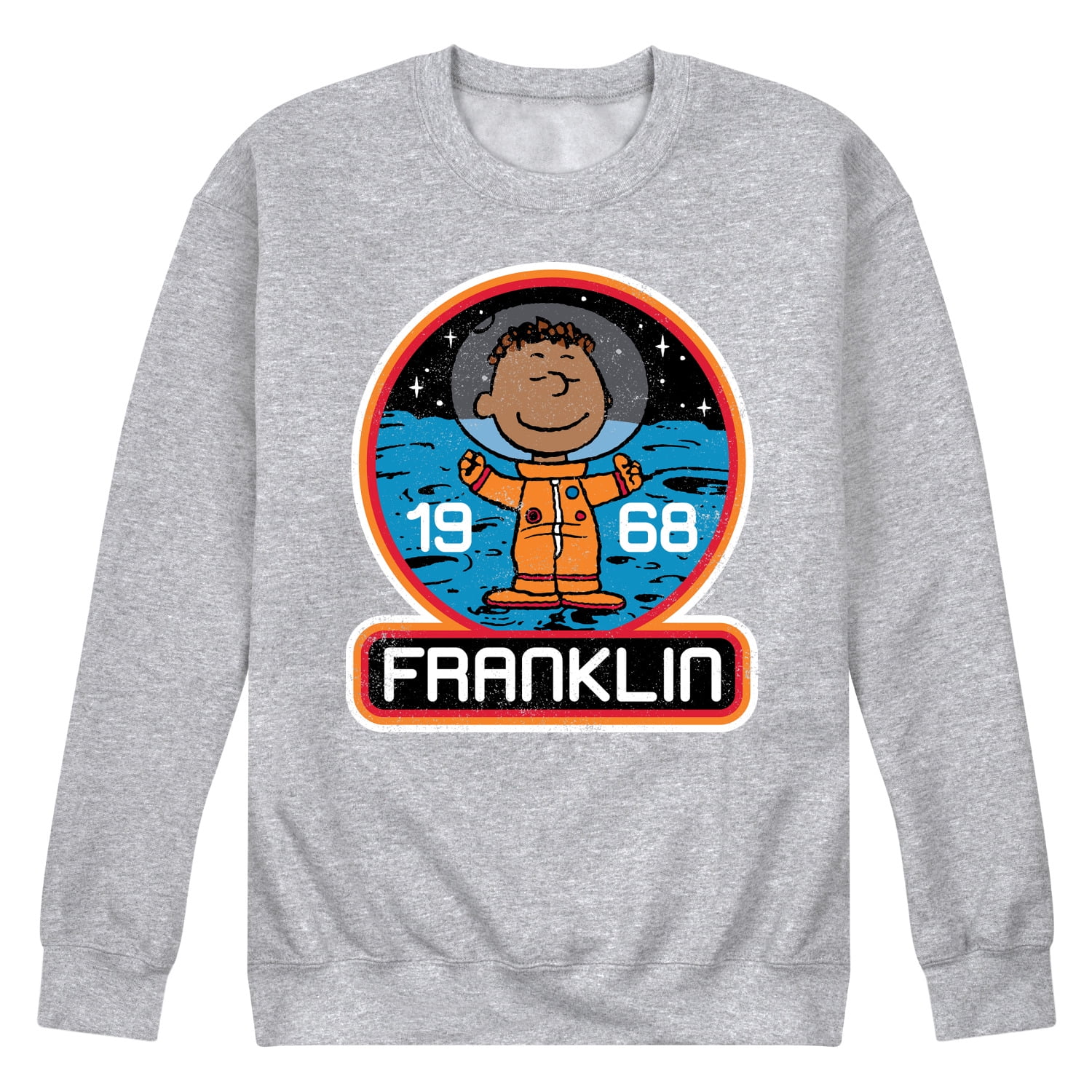Peanuts - Franklin Space Badge - Men's Crew Neck Fleece Pullover - Walmart.com