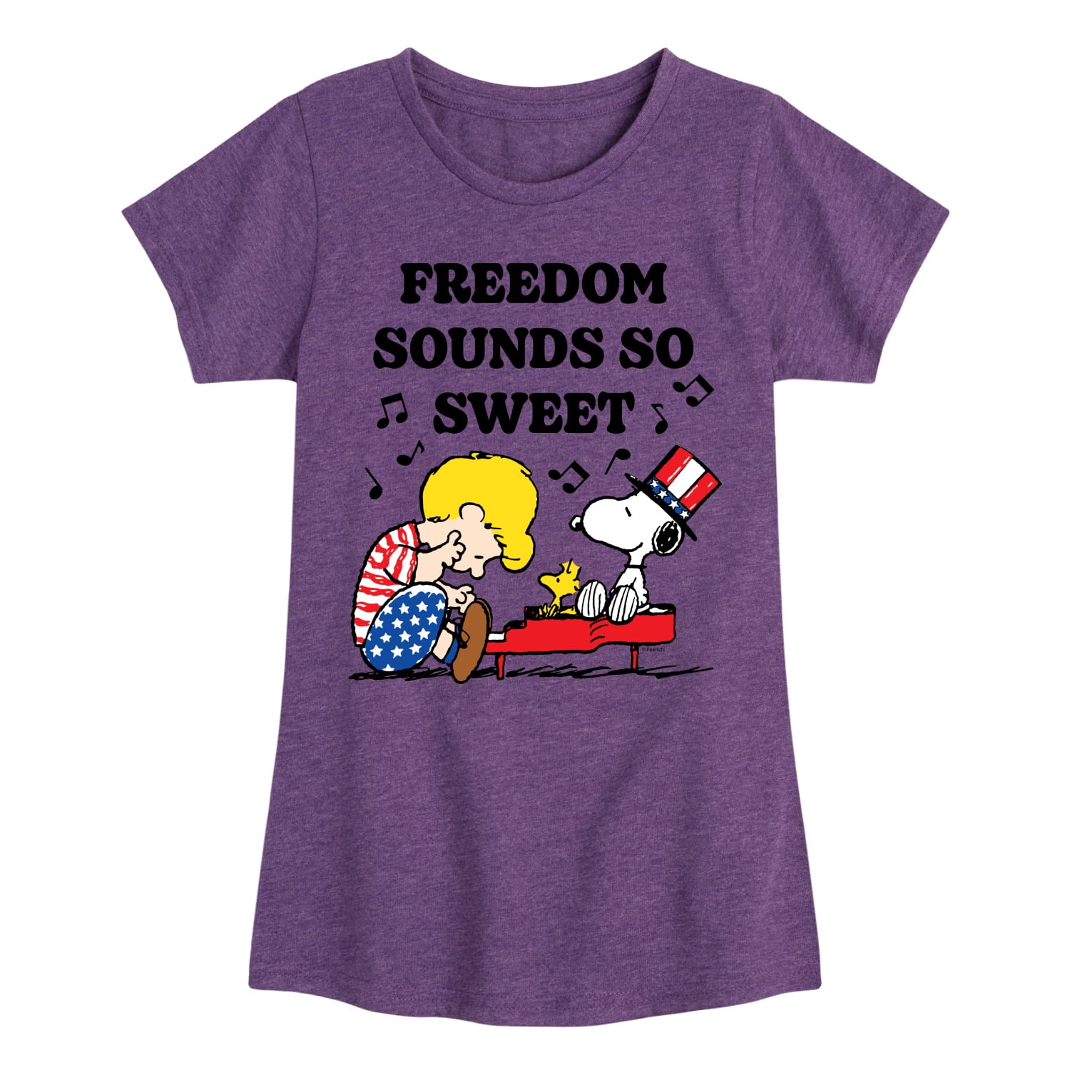 Peanuts - Freedom Sounds So Sweet - Toddler & Youth Girls Short Sleeve ...