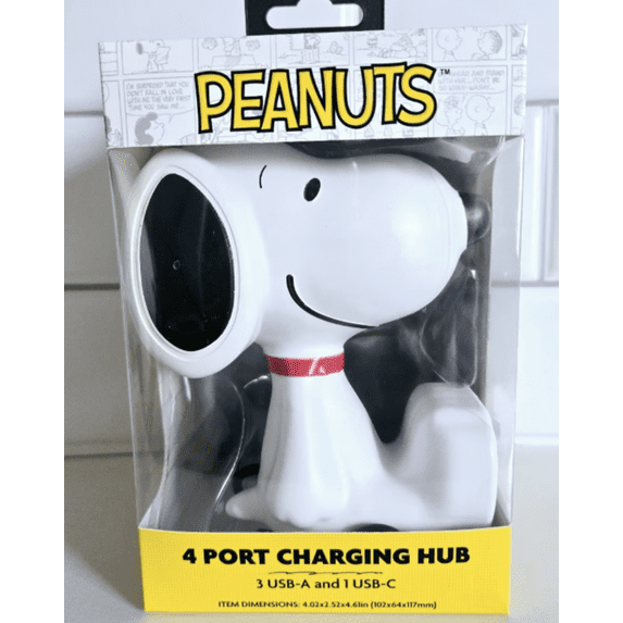 Peanuts Gang Snoopy 4 Port Charging Hub 3 USB A and 1 USB C - Walmart.com