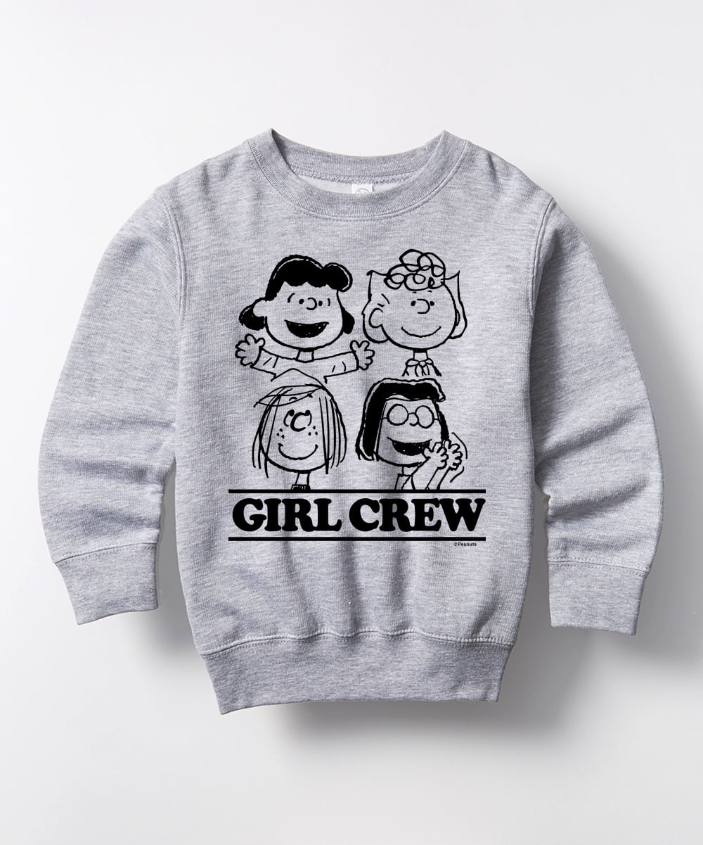 Peanuts - Girl Crew - Toddler And Youth Crewneck Fleece Sweatshirt ...