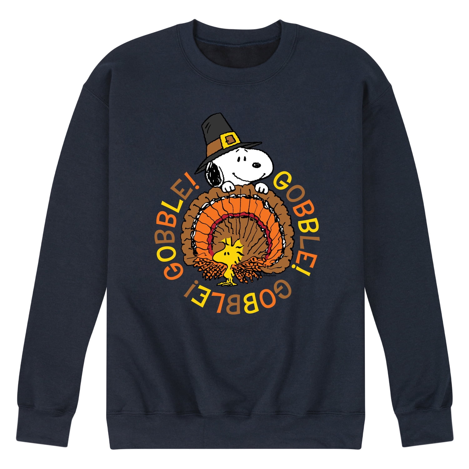 Peanuts - Gobble Gobble - Men's Crew Neck Fleece Pullover - Walmart.com