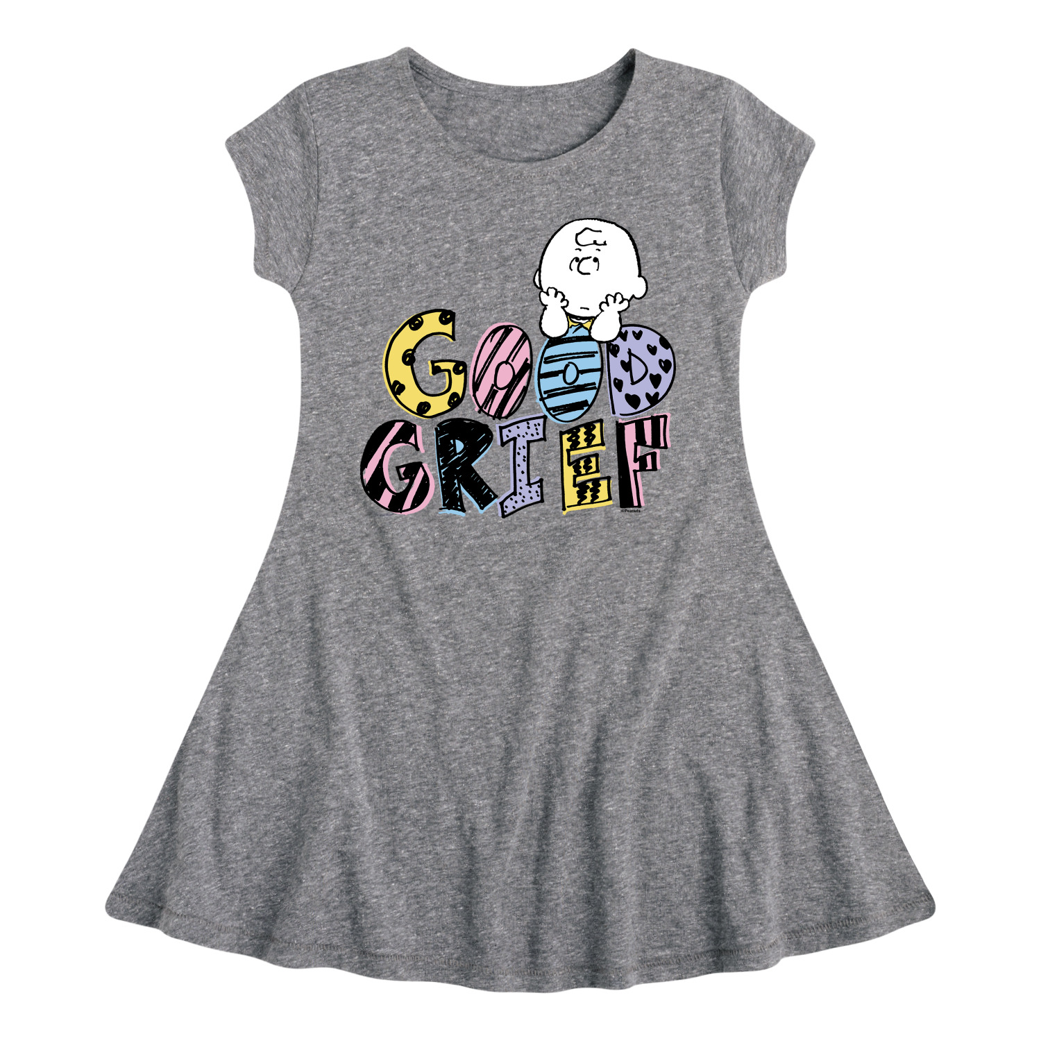 Peanuts - Good Grief Charlie Brown - Youth Girls Fit & Flare Dress ...