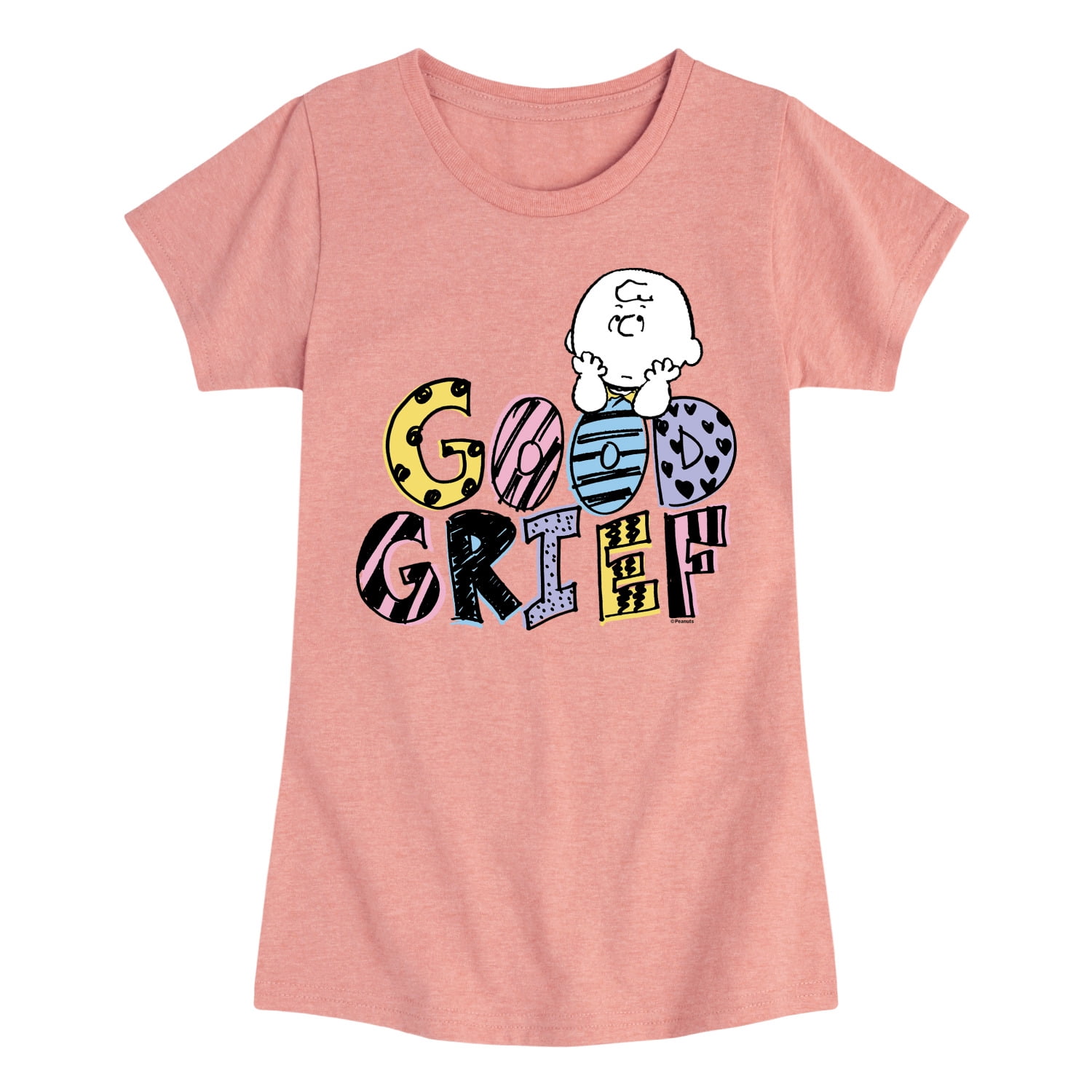 Peanuts - Good Grief Charlie Brown - Youth Girls Short Sleeve Tee ...