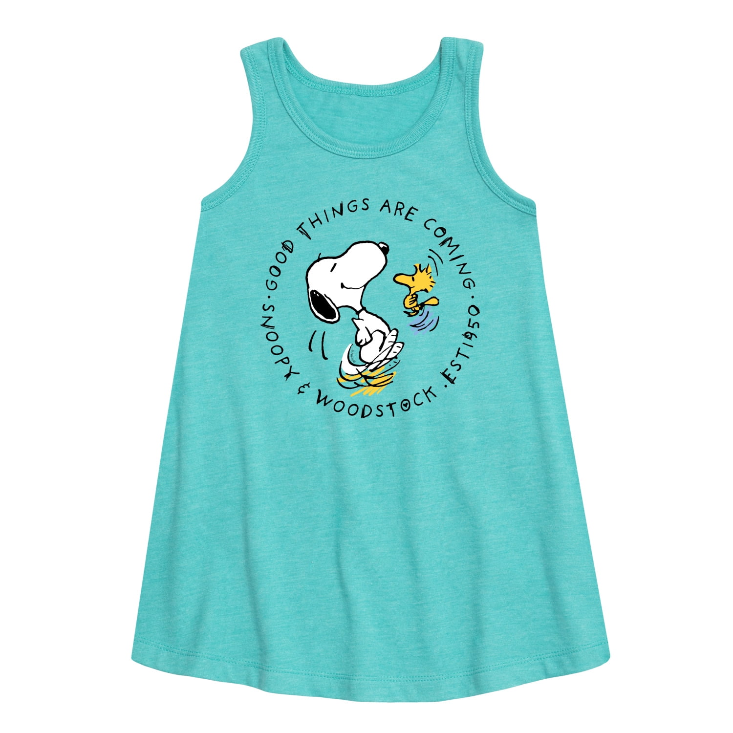 Peanuts - Good Things Are Coming Circle - Youth Girls A-line Dress ...