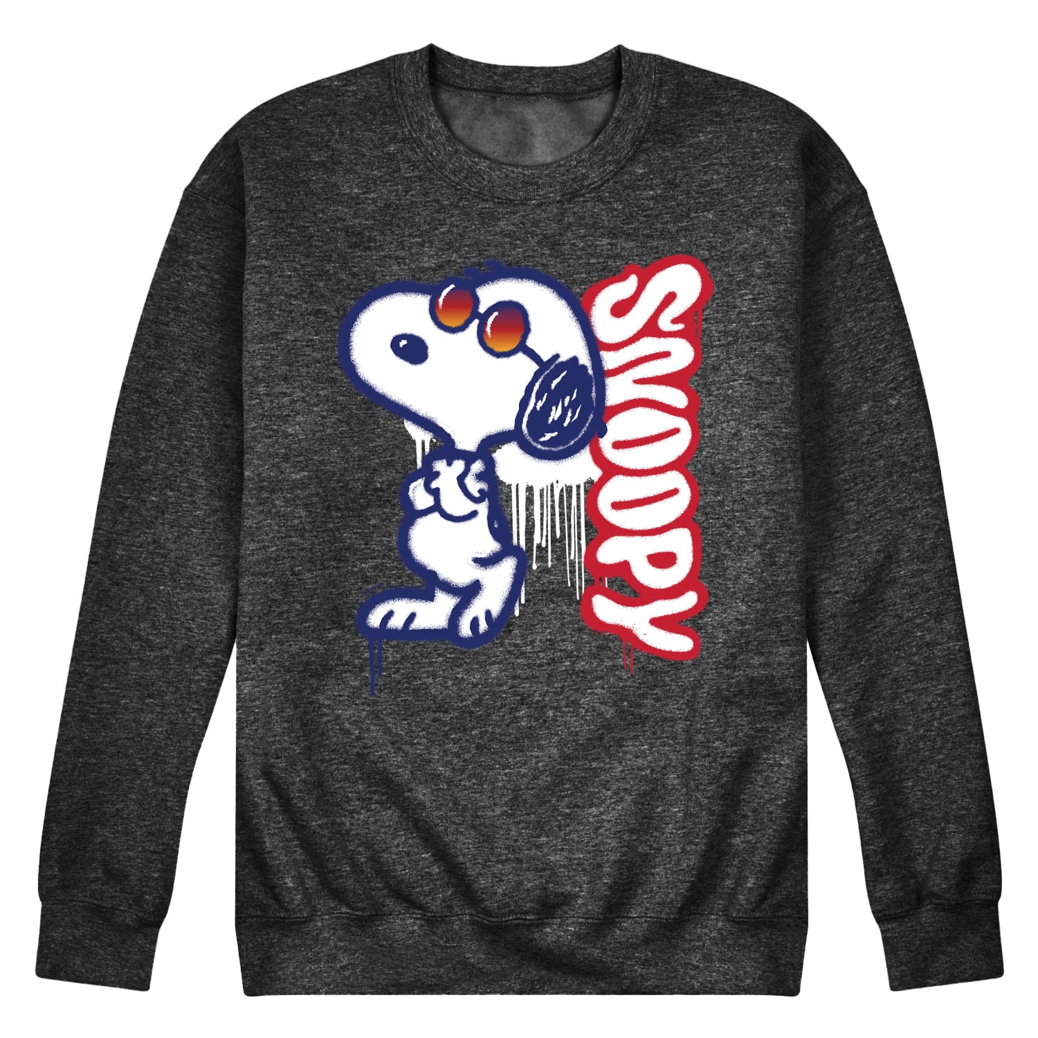 Peanuts - Graffiti Snoopy - Men's Crew Neck Fleece Pullover - Walmart.com