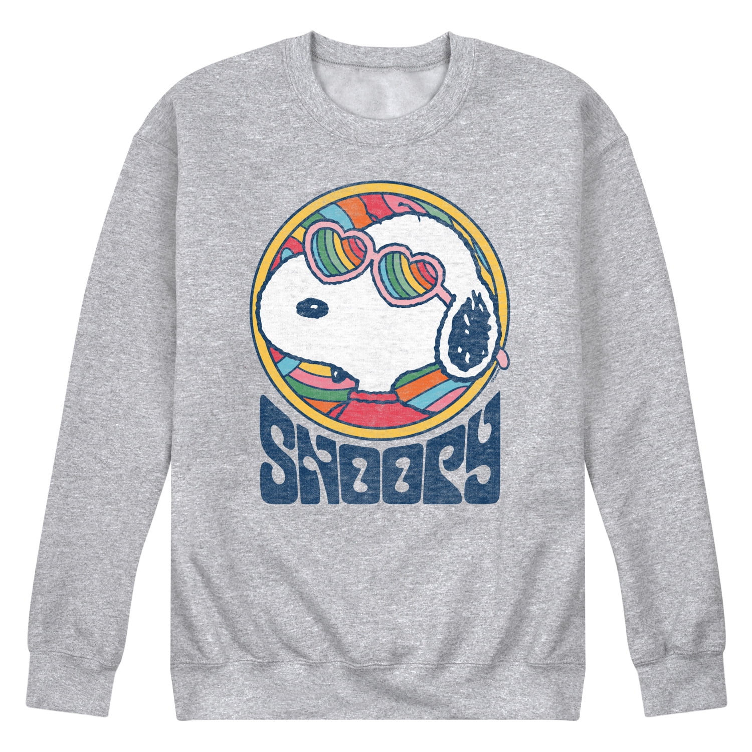 Peanuts - Groovy Snoopy - Men's Crew Neck Fleece Pullover - Walmart.com