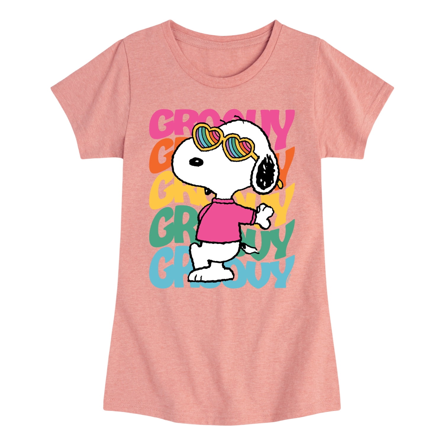 Peanuts - Groovy Stacked - Toddler And Youth Girls Short Sleeve Graphic ...