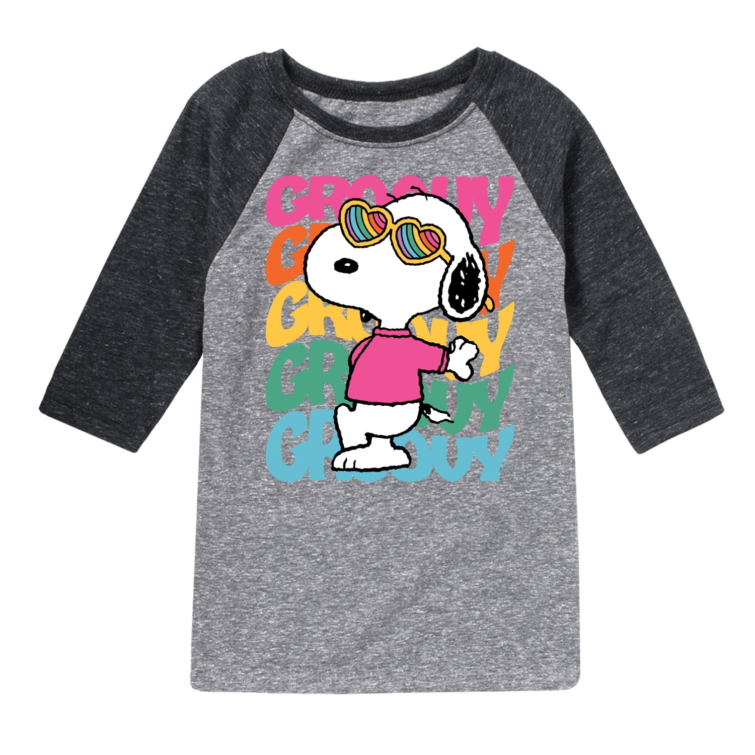 Peanuts - Groovy Stacked - Toddler And Youth Raglan Graphic T-Shirt ...