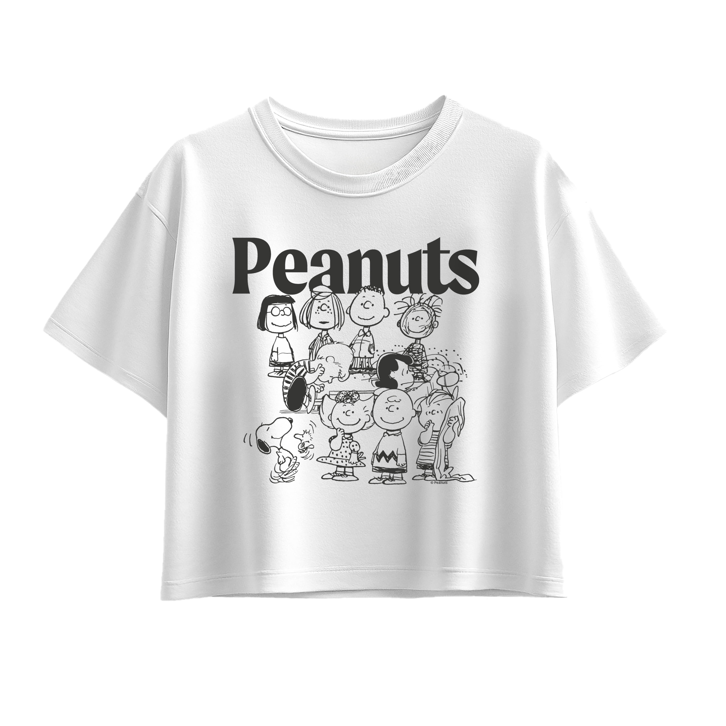 Peanuts - Group Outline - Youth Girls Boxy T-Shirt - Walmart.com