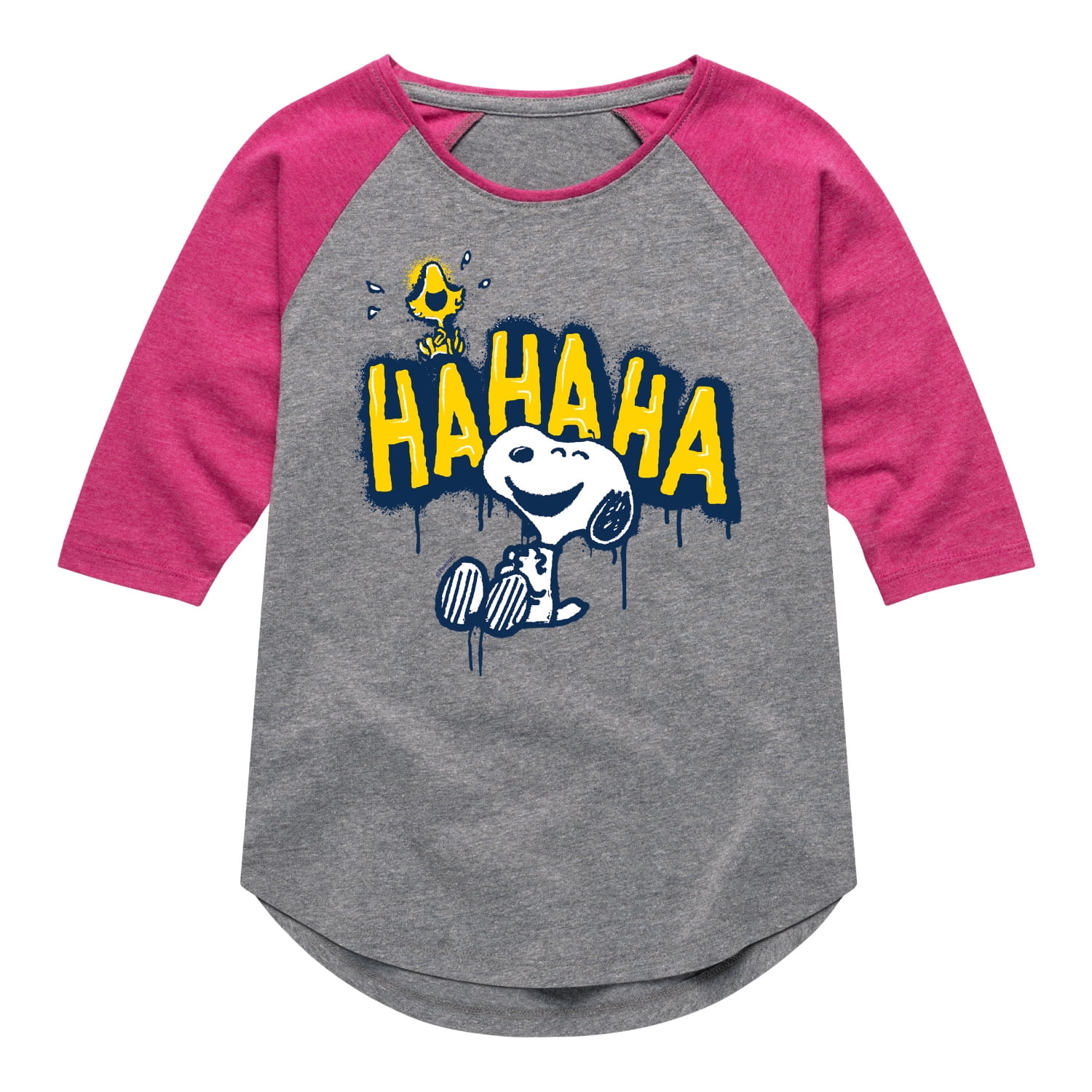 Peanuts - Ha Ha Graffiti - Toddler And Youth Girls Raglan Graphic T ...