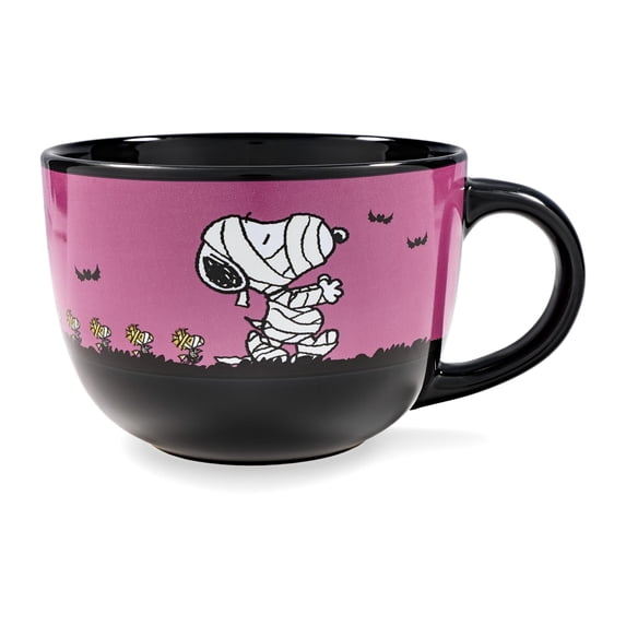 Peanuts Halloween Mummy Snoopy and Woodstock Ceramic Soup Mug | Holds ...