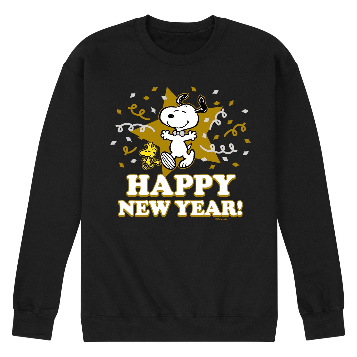 Peanuts - Happy New Year - Men's Crew Neck Fleece Pullover - Walmart.com