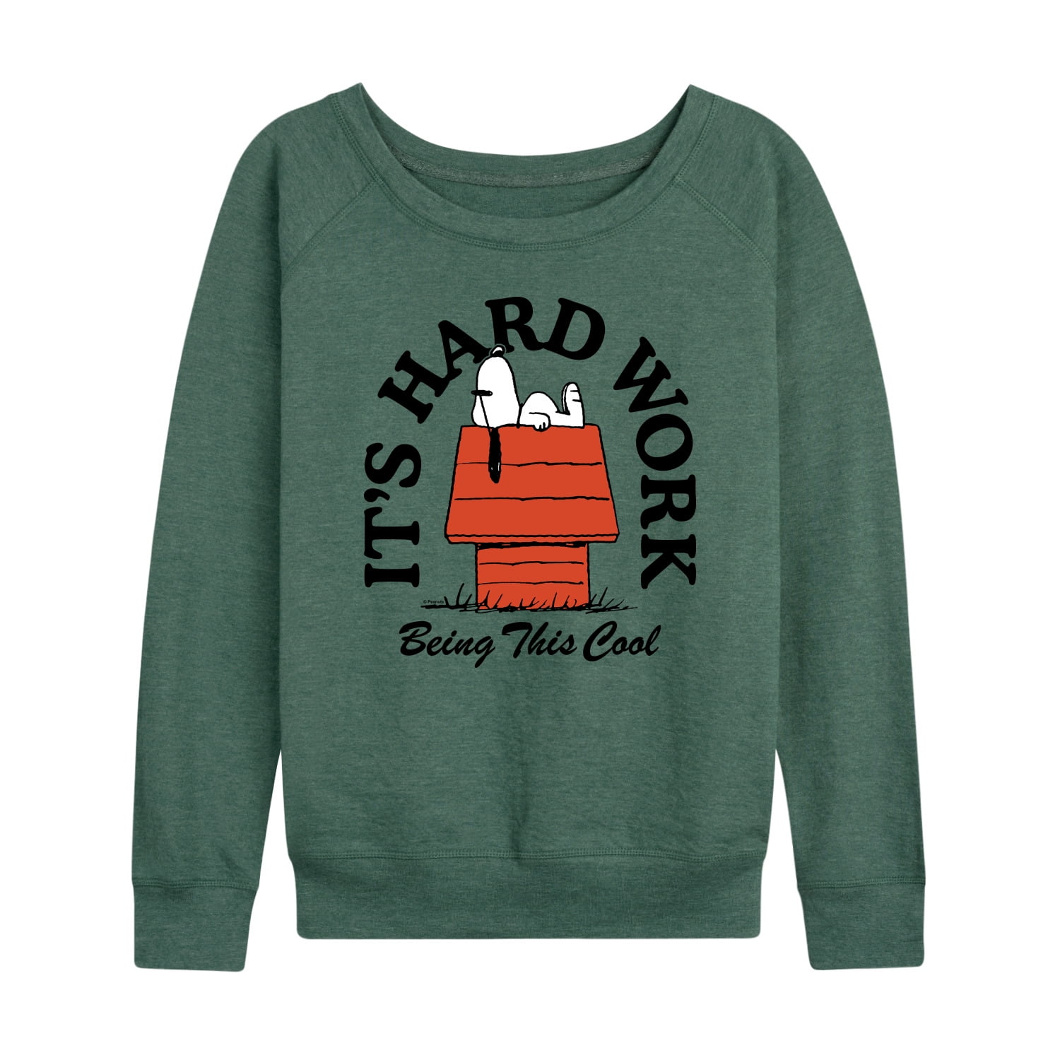 Peanuts - Hard Work Being Cool Snoopy - Women's French Terry Pullover ...