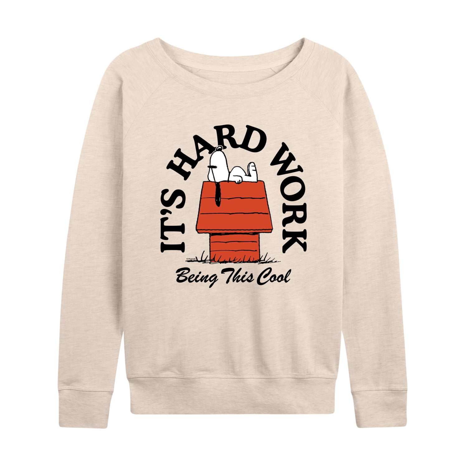 Peanuts - Hard Work Being Cool Snoopy - Women's French Terry Pullover ...