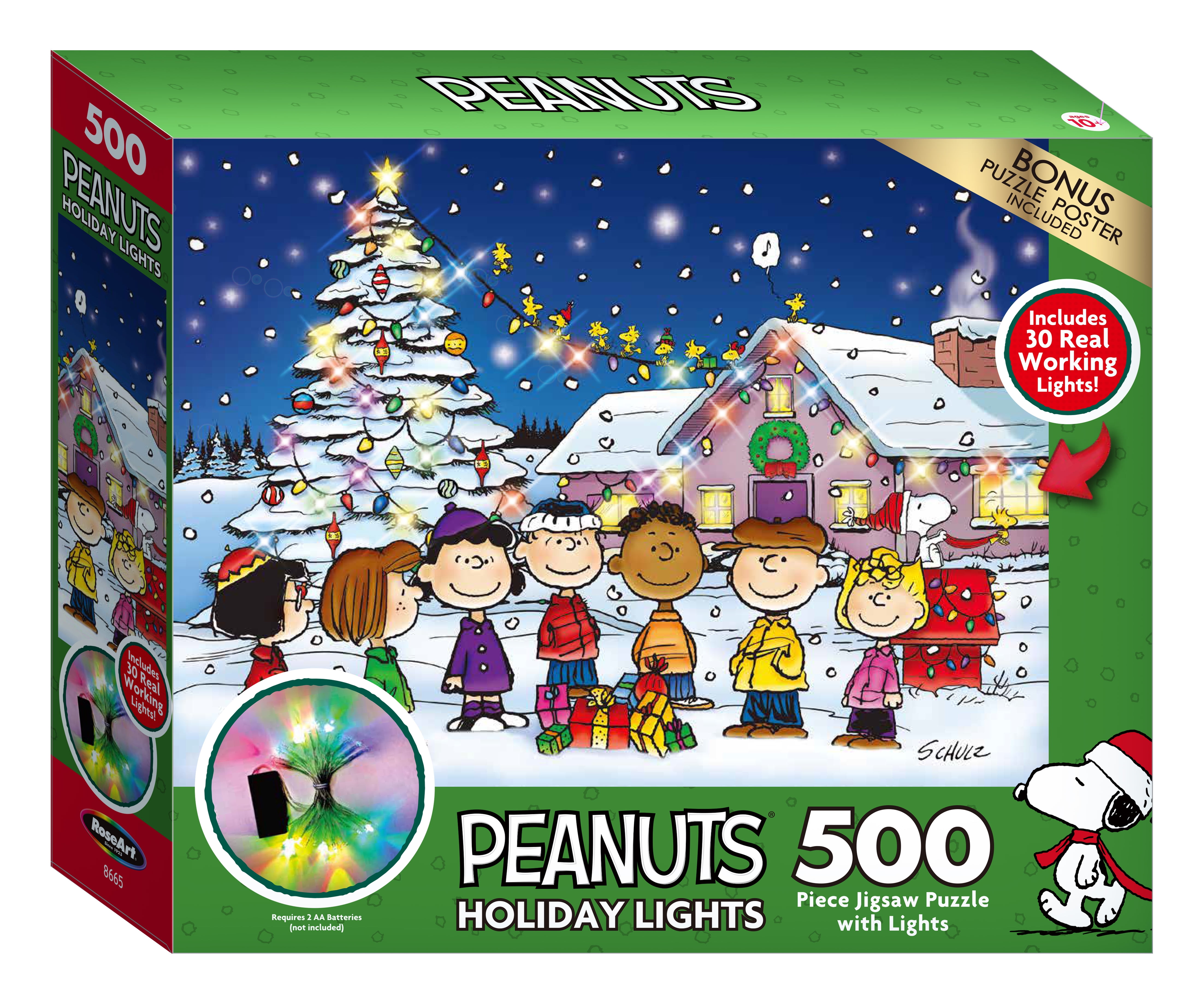 Peanuts Christmas Gathering Snoopy 500 Piece LED Light-Up Jigsaw Puzzle ...