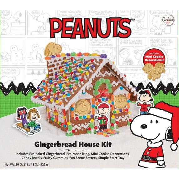 Peanuts Holiday Gingerbread House Kit, 29 oz, 1 Count - Walmart.com