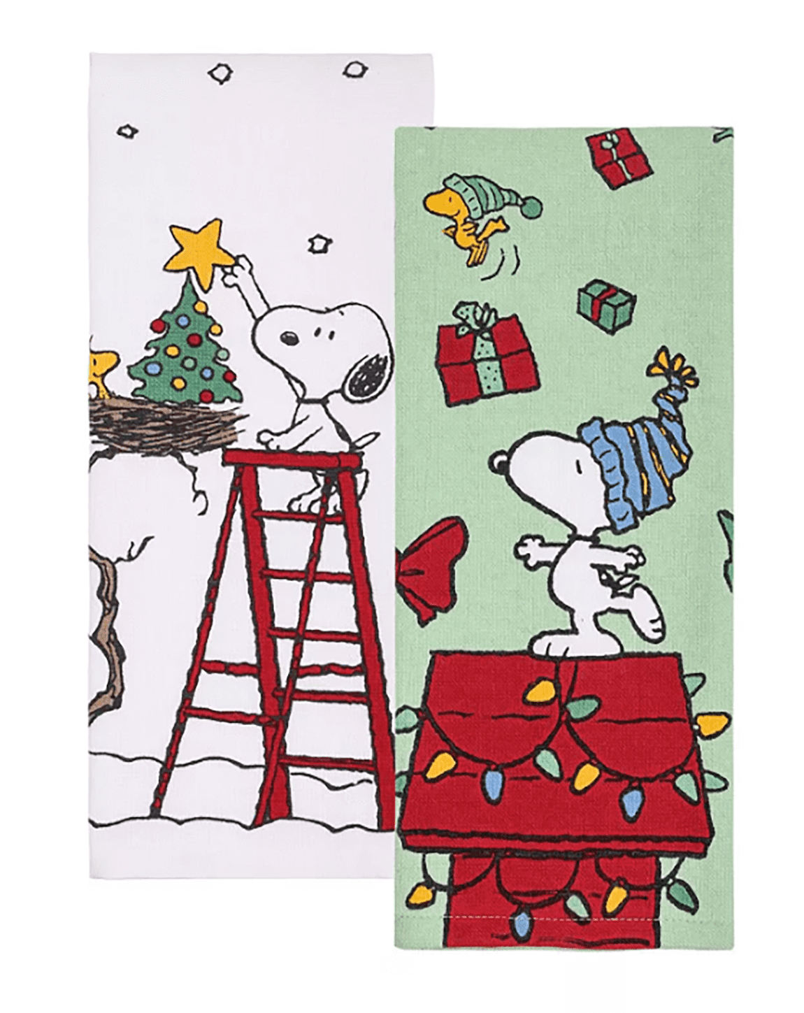 Peanuts Holiday Kitchen Towels Set, Snoopy Christmas Cotton Dish Towels ...