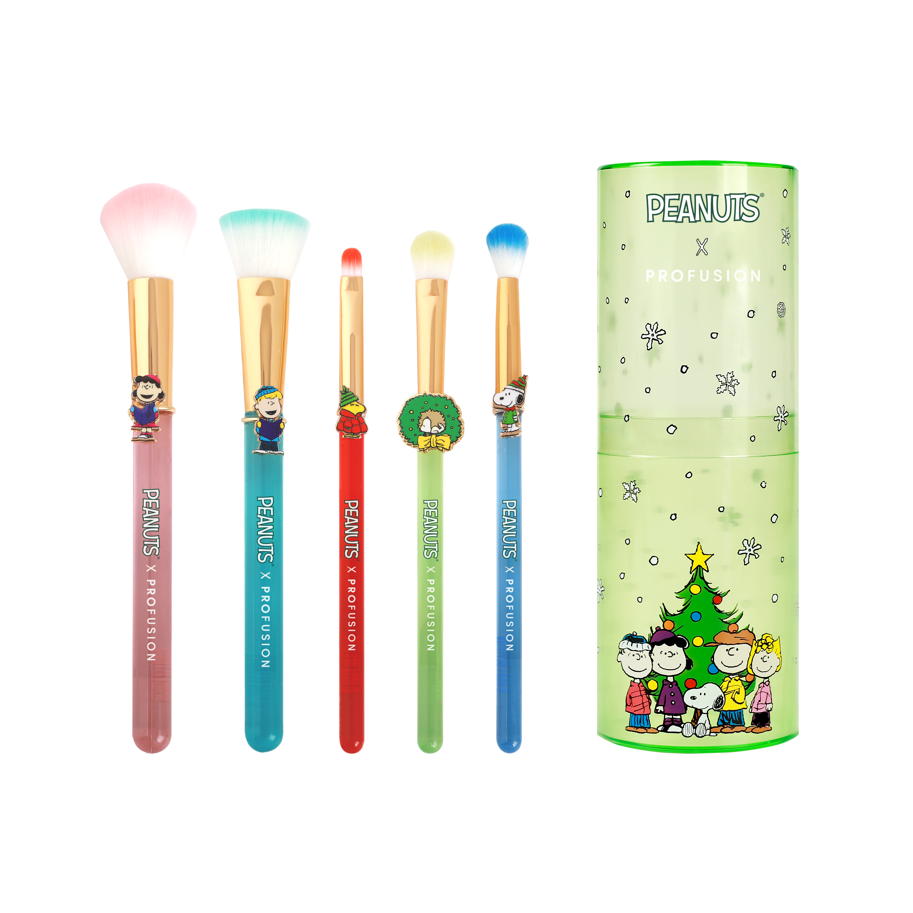 Profusion Cosmetics Peanuts Holiday Merry & Bright Brush Set with Case ...
