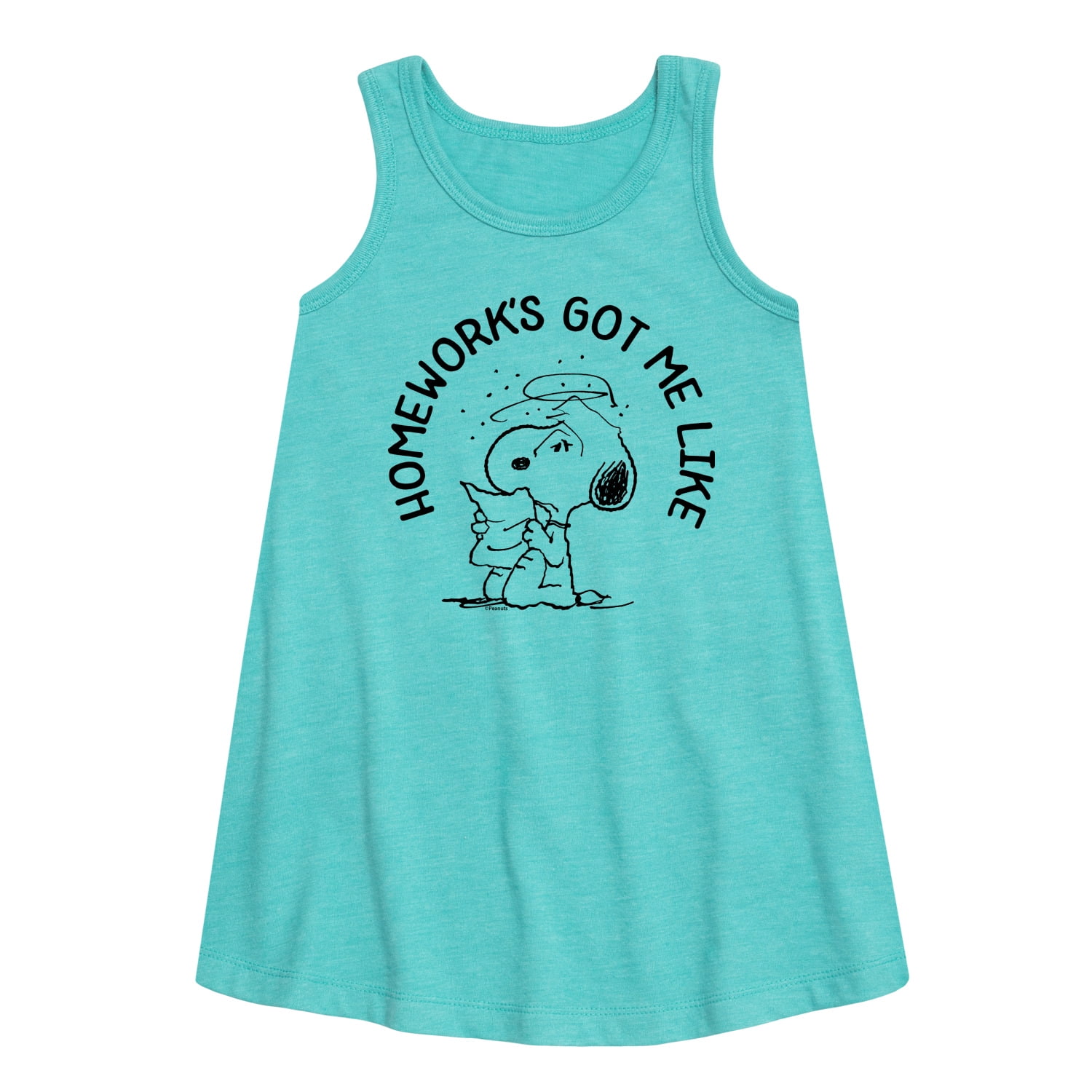 Peanuts - Homework Got Me Like - Toddler and Youth Girls A-line Dress ...