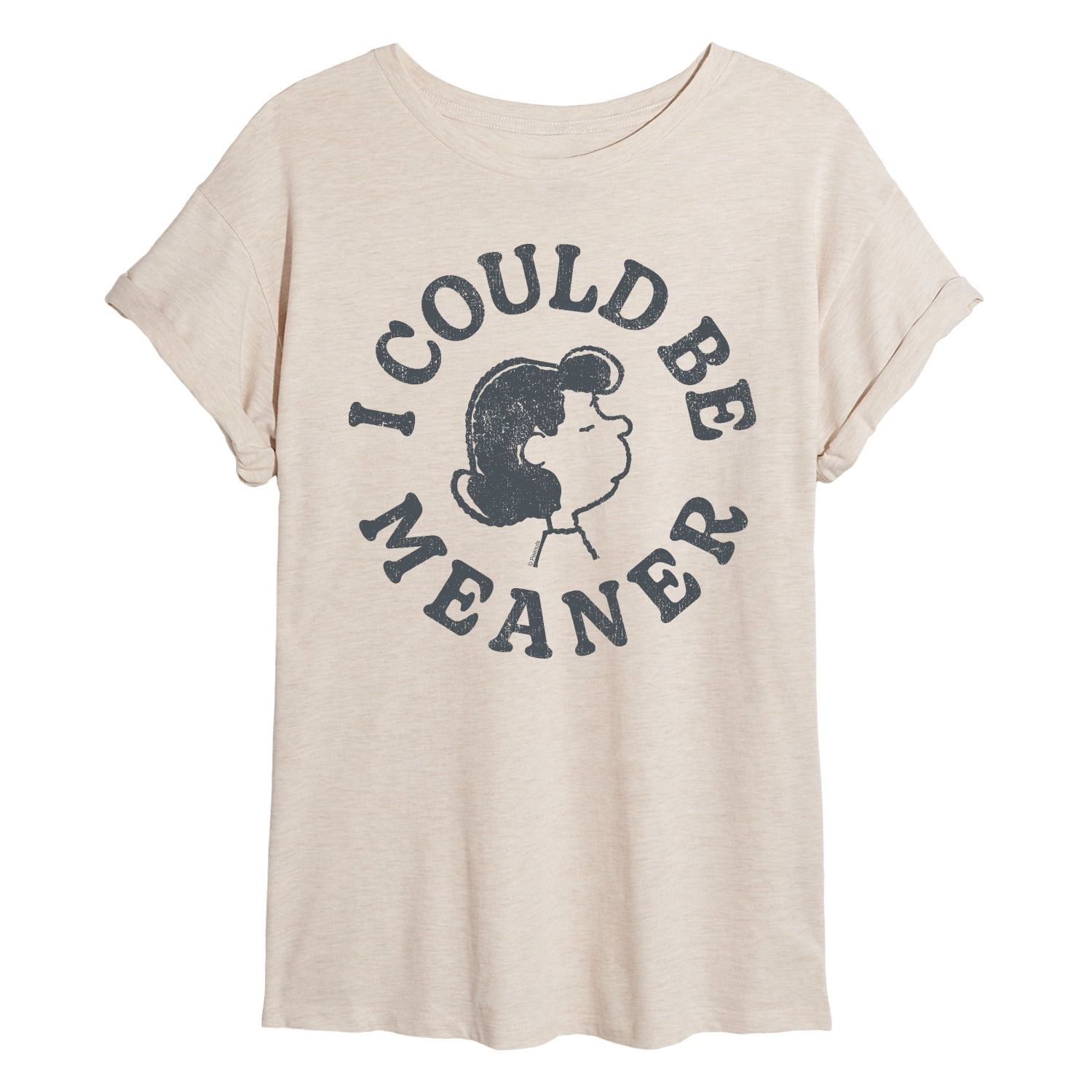 Peanuts - I Could Be Meaner Lucy - Women's Oversized Graphic T-Shirt ...