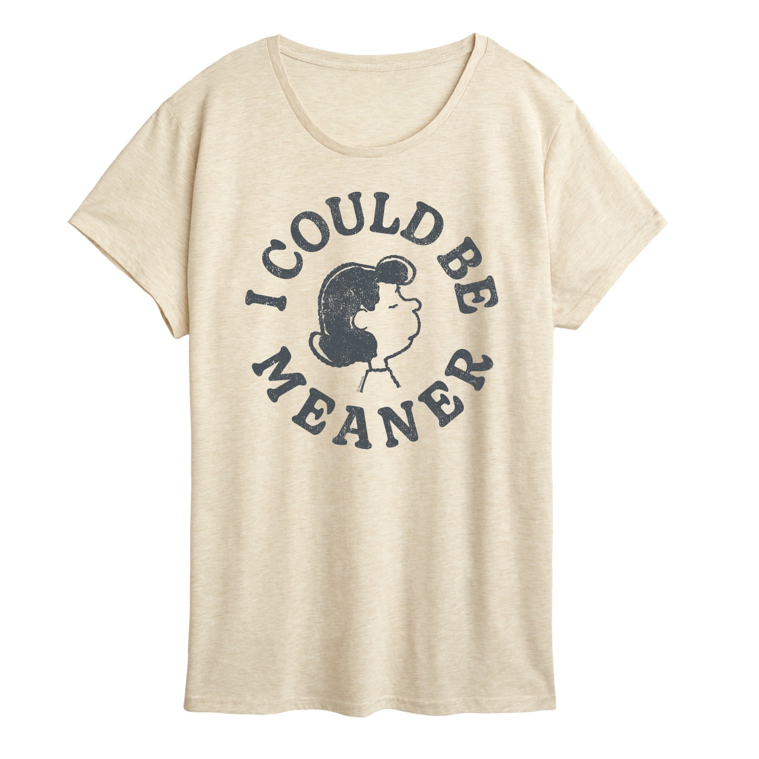 Peanuts - I Could Be Meaner Lucy - Women's Short Sleeve Graphic T-Shirt ...