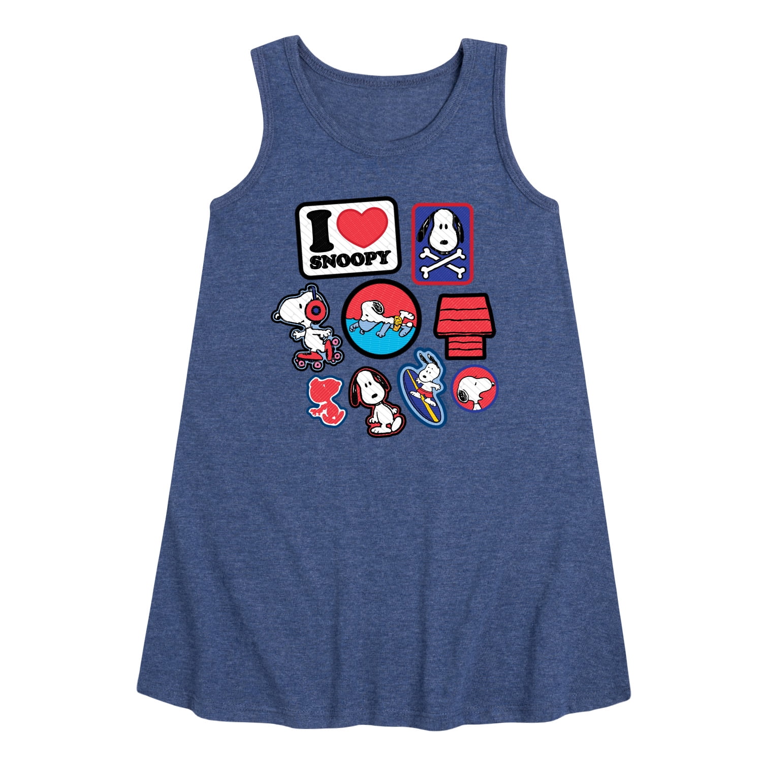 Peanuts - I Heart Snoopy Patches - Youth Girls A-line Dress - Walmart.com