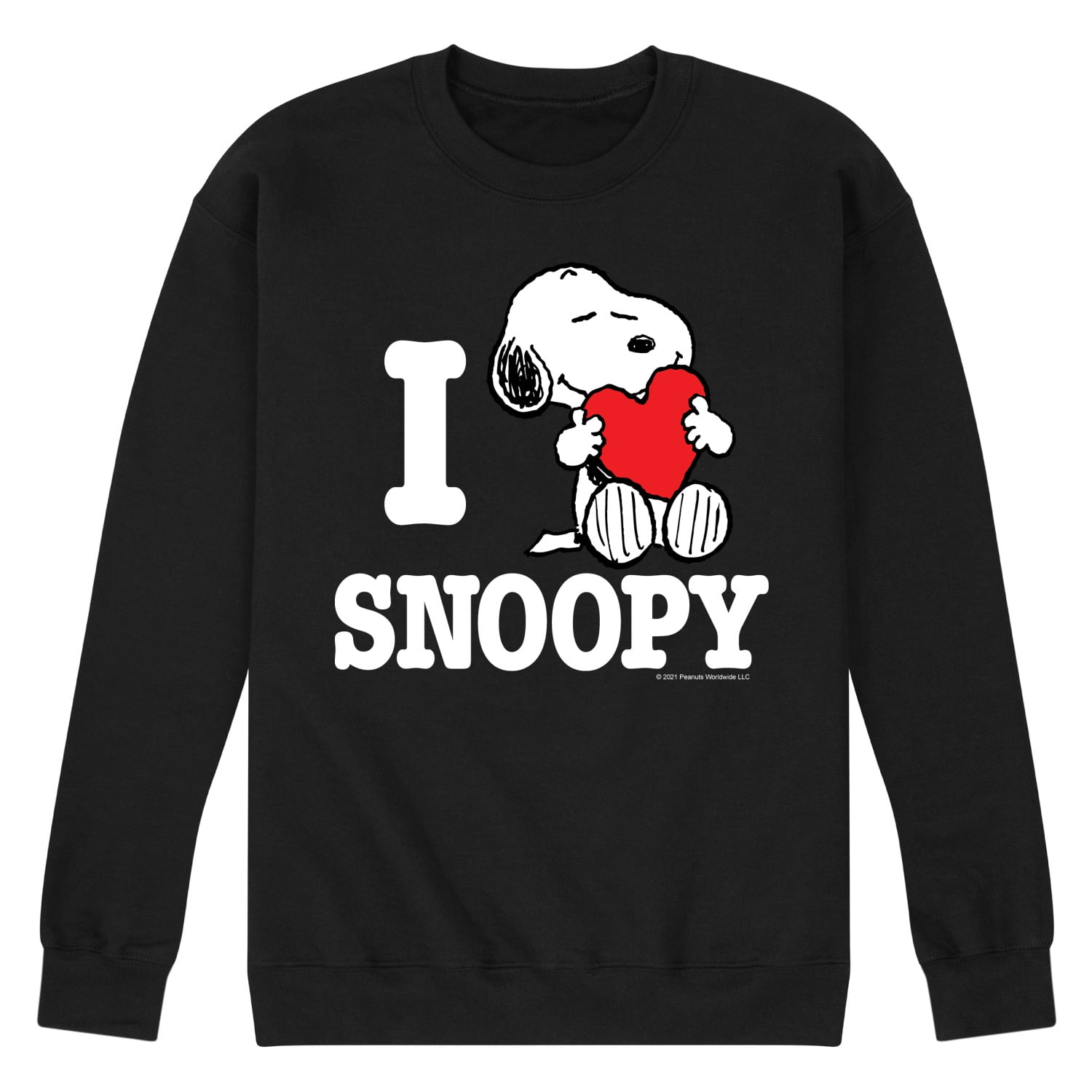 Peanuts - I Love Snoopy - Men's Crew Fleece - Walmart.com