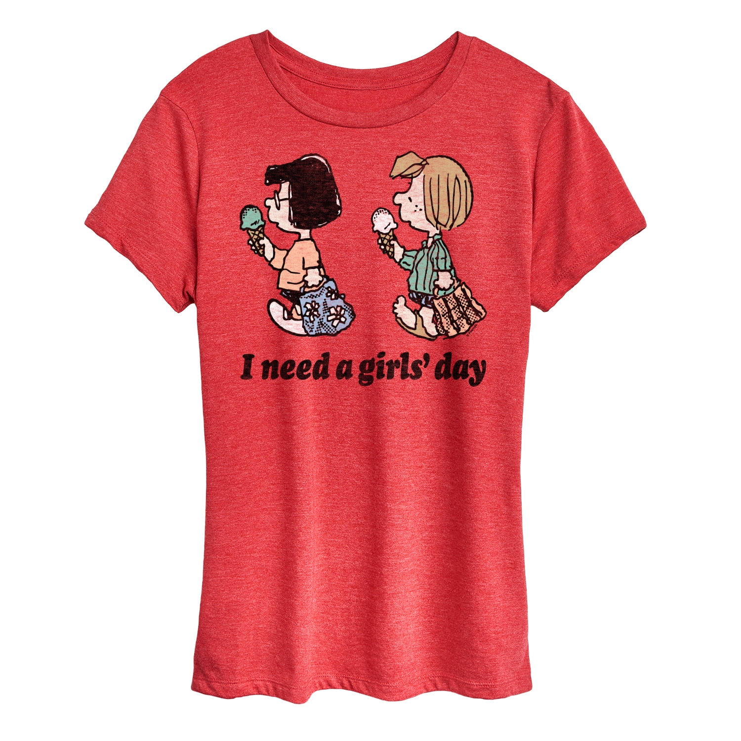Peanuts - I Need A Girls Day - Women's Short Sleeve Graphic T-Shirt ...
