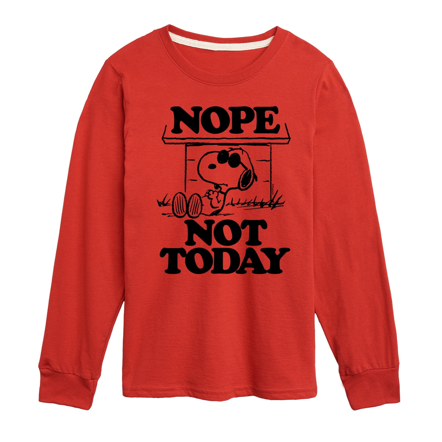 Peanuts - Joe Cool Nope Not Today - Toddler & Youth Long Sleeve Graphic ...