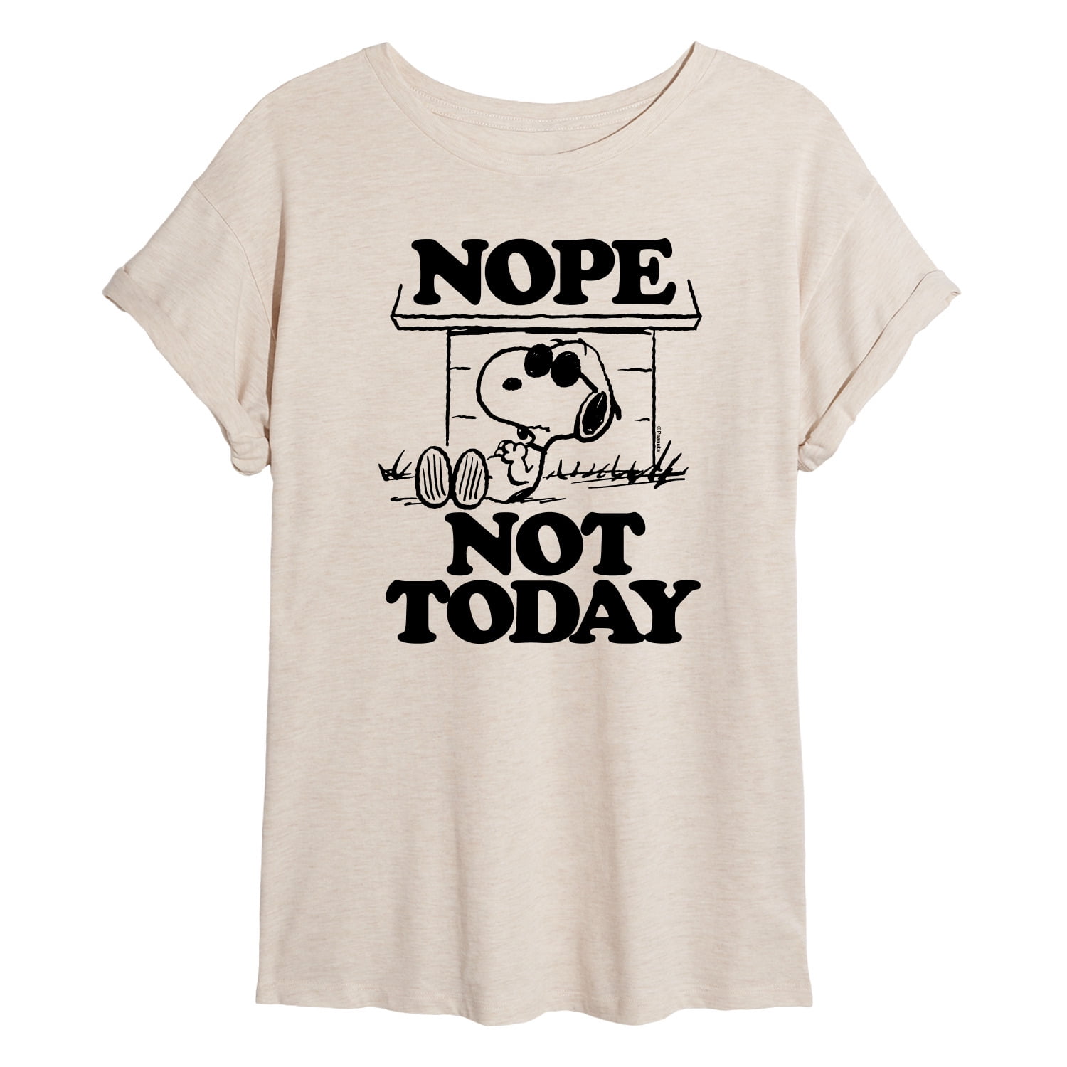 Peanuts - Joe Cool Nope Not Today - Women's Oversized T-Shirt - Walmart.com