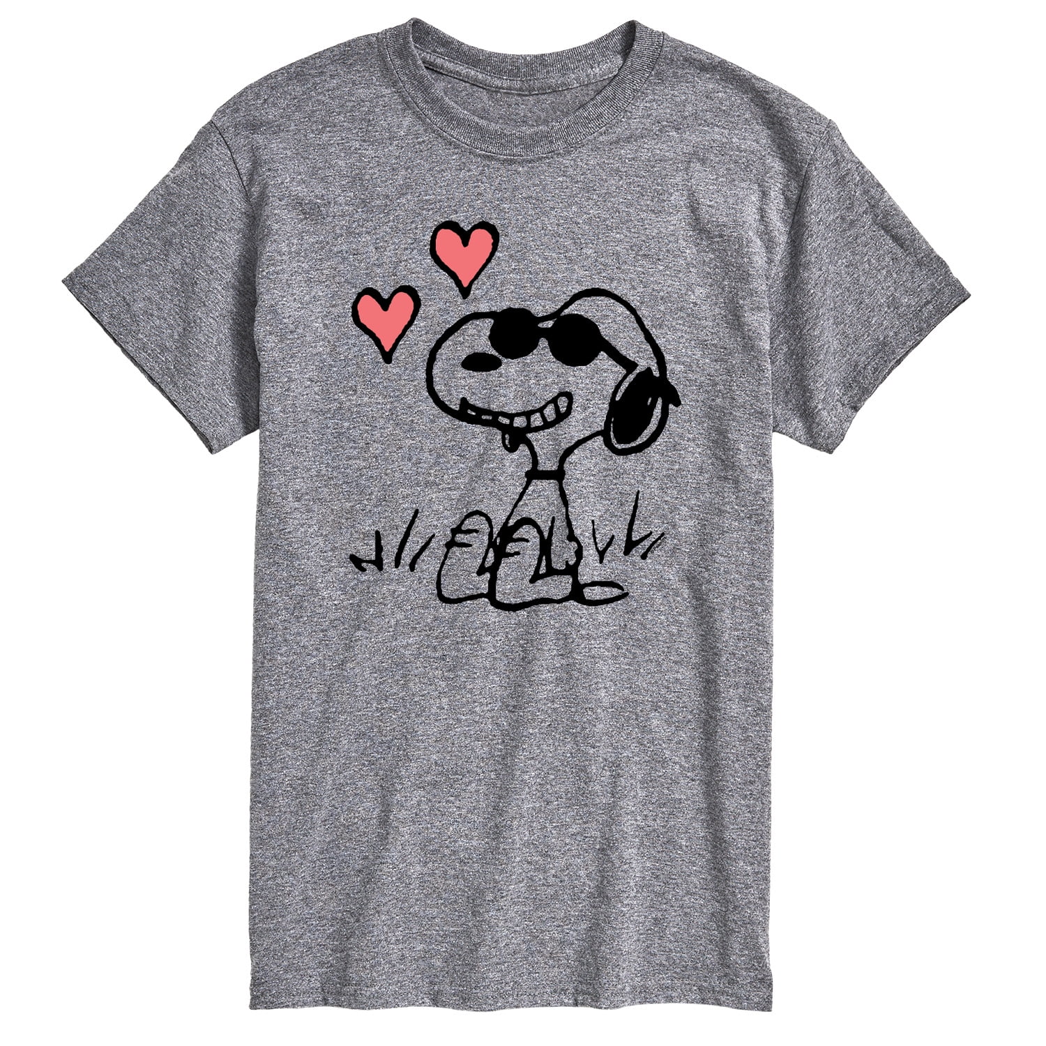 Peanuts - Joe Cool Sitting Hearts - Men's Short Sleeve Graphic T-Shirt ...