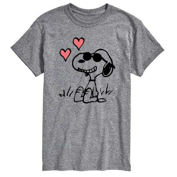 Peanuts - Joe Cool Sitting Hearts - Men's Short Sleeve Graphic T-Shirt ...